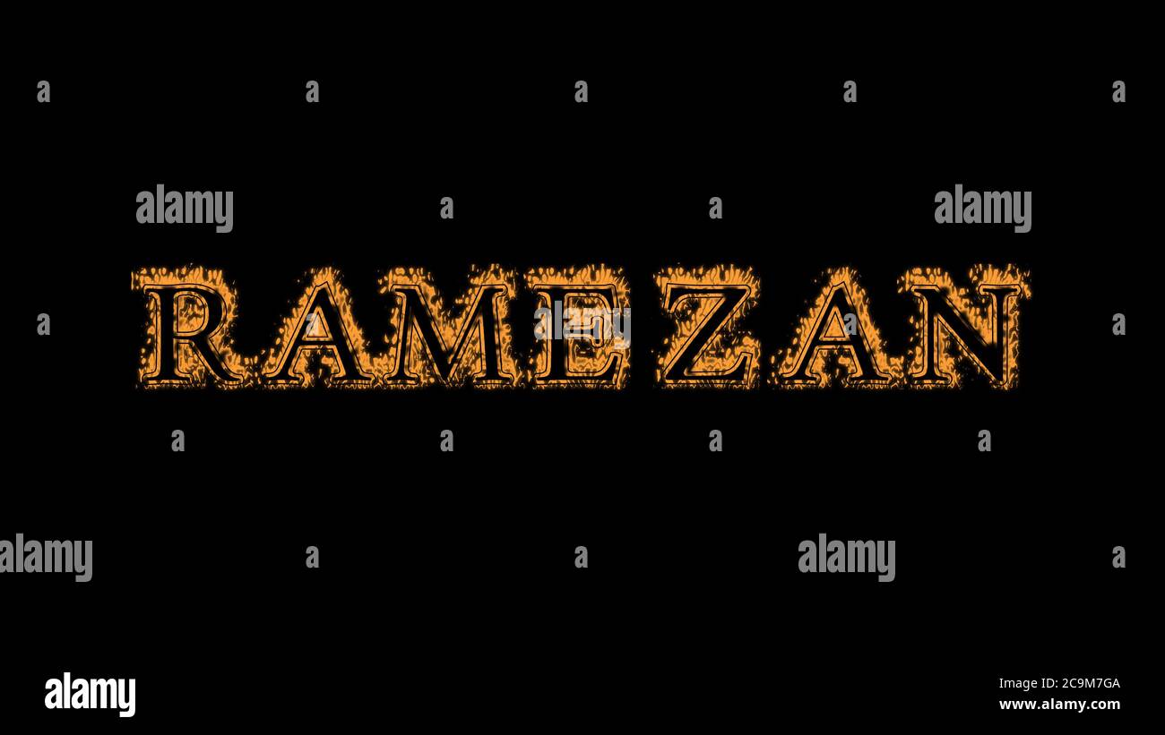 Ramezan fire text effect black background. animated text effect with ...