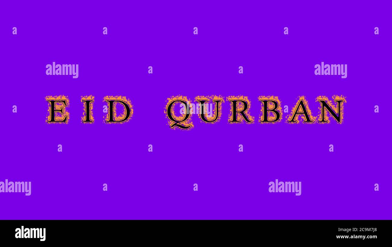 Eid Qurban fire text effect violet background. animated text effect ...