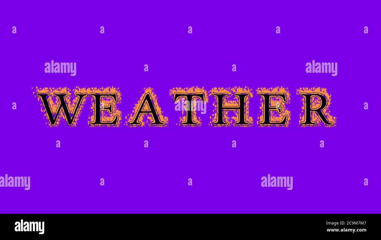 Weather fire text effect violet background. animated text effect with ...