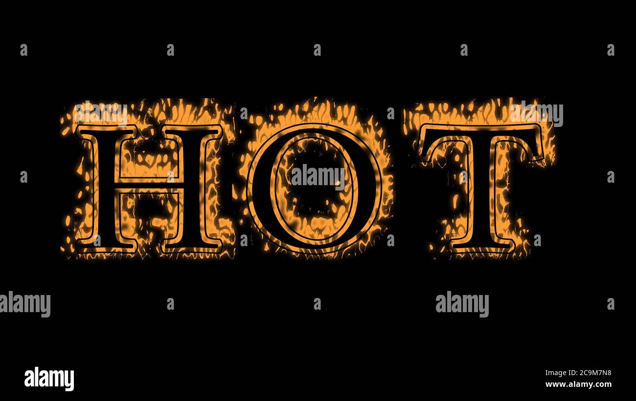 Hot fire text effect black background. animated text effect with high ...