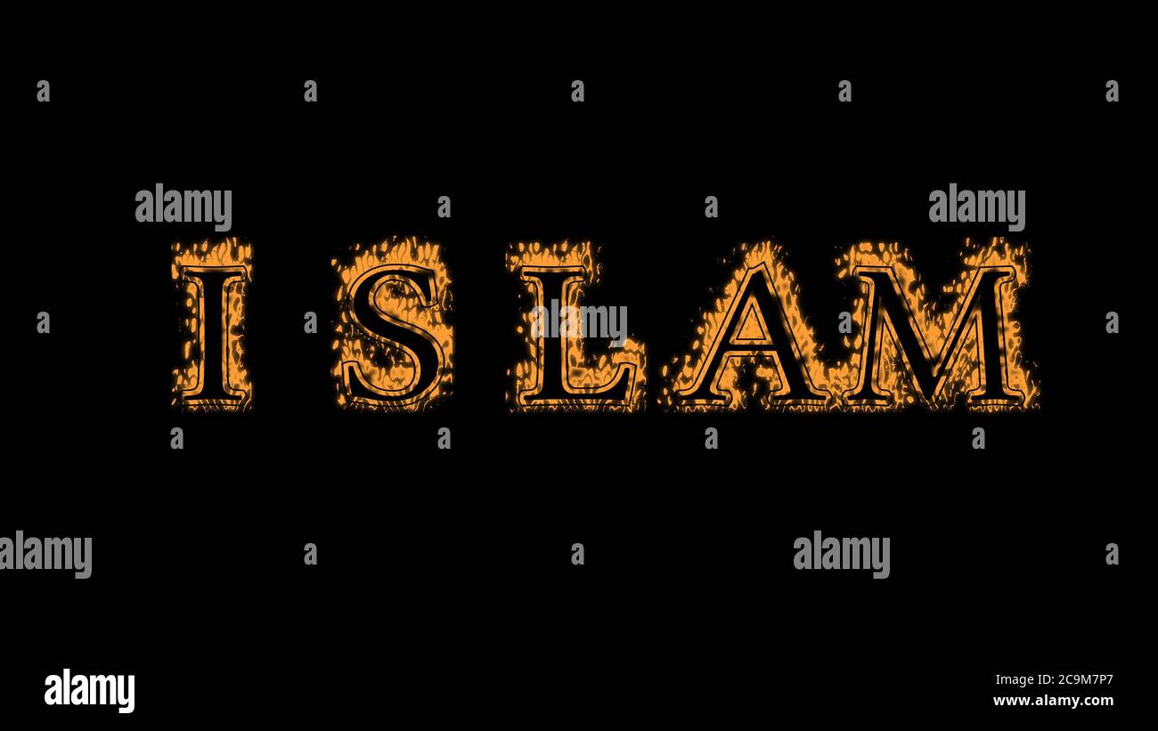 Islam fire text effect black background. animated text effect with high ...