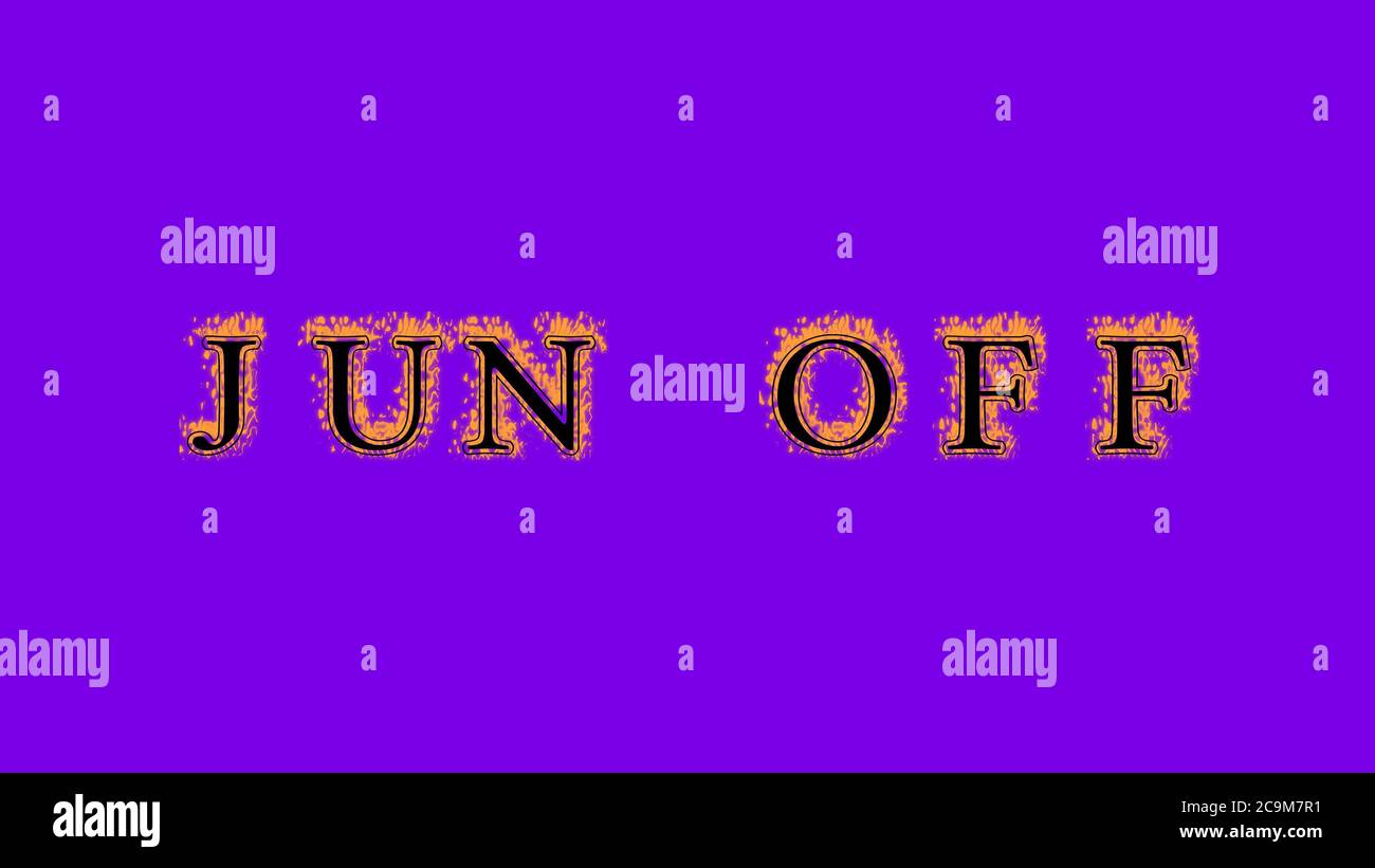 Jun Off fire text effect violet background. animated text effect with ...