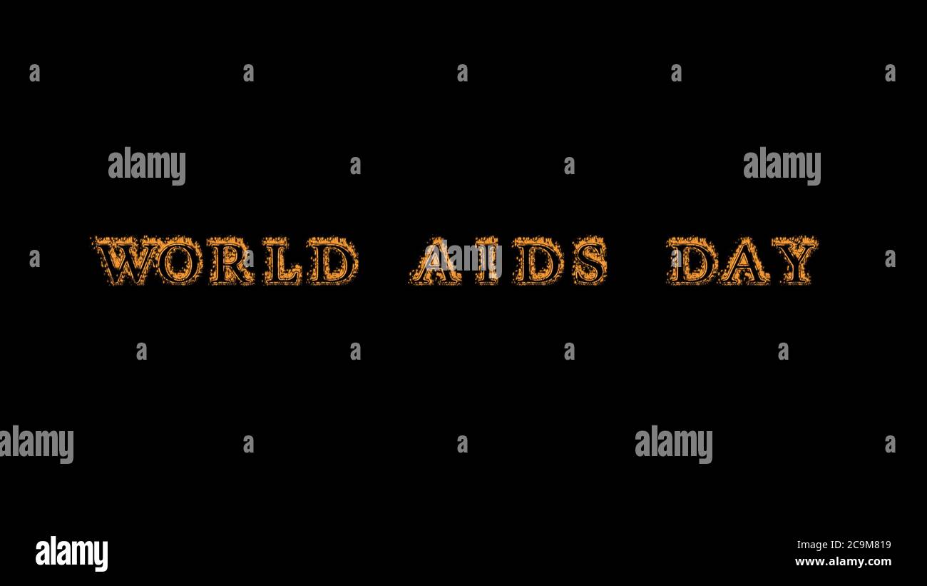World Aids Day fire text effect black background. animated text effect ...