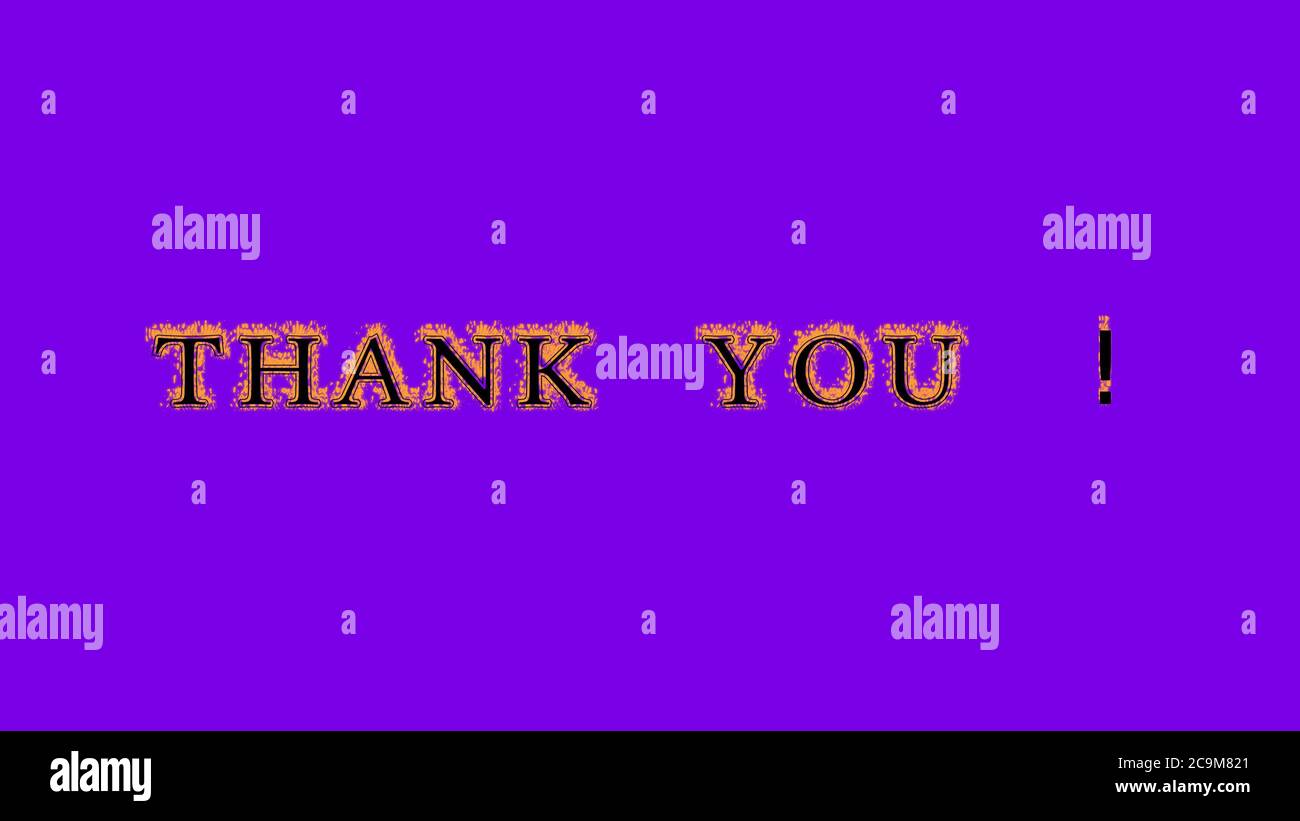 Thank You ! fire text effect violet background. animated text effect ...