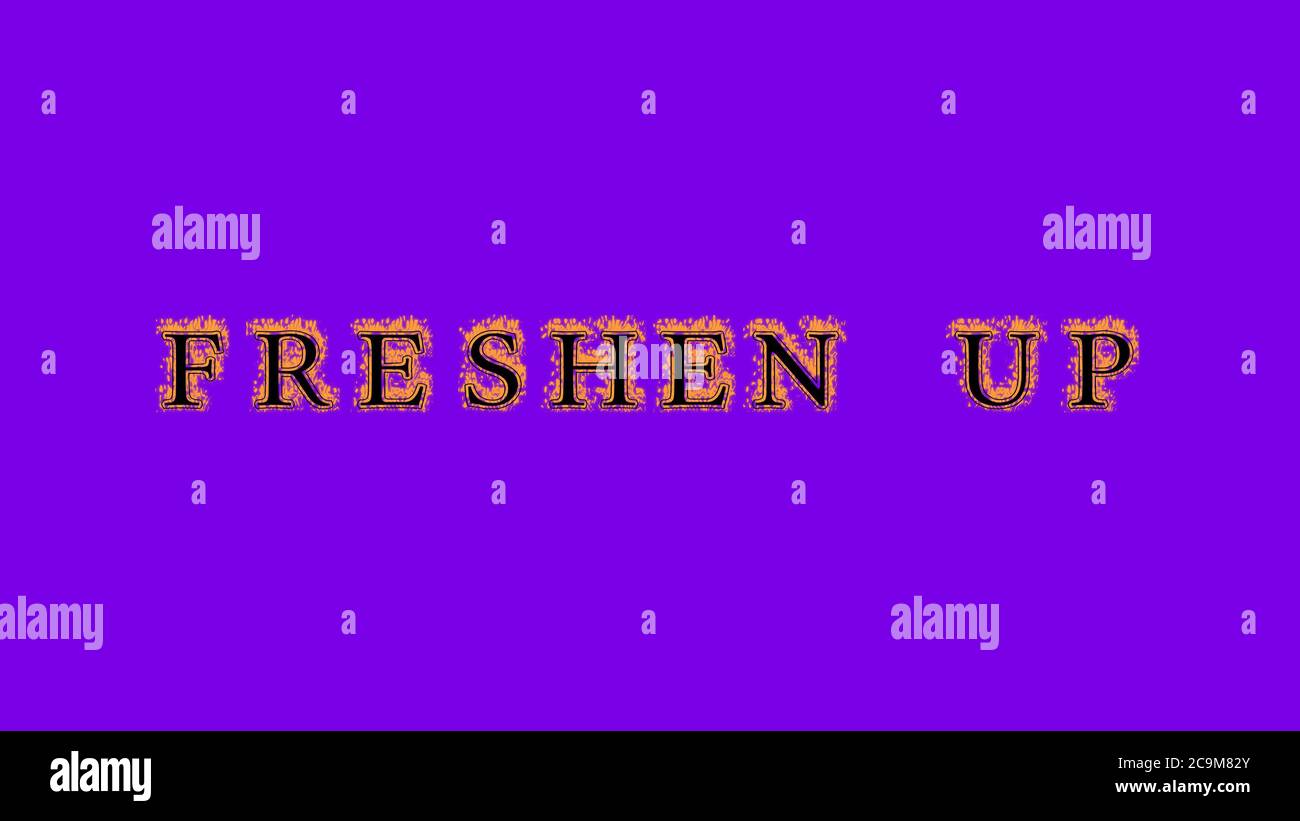 Freshen Up fire text effect violet background. animated text effect ...