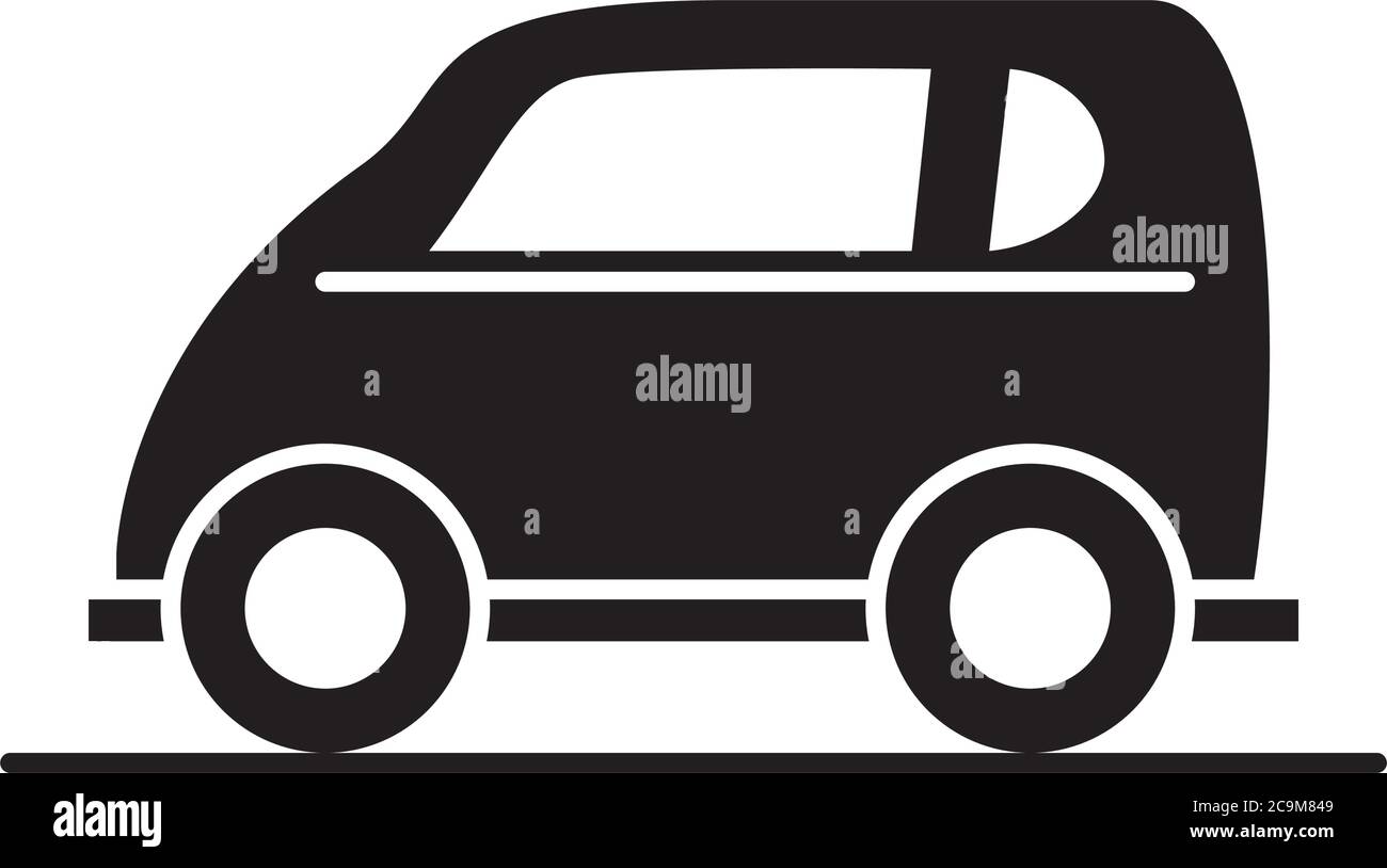 car compact mini model transport vehicle silhouette style icon design ...