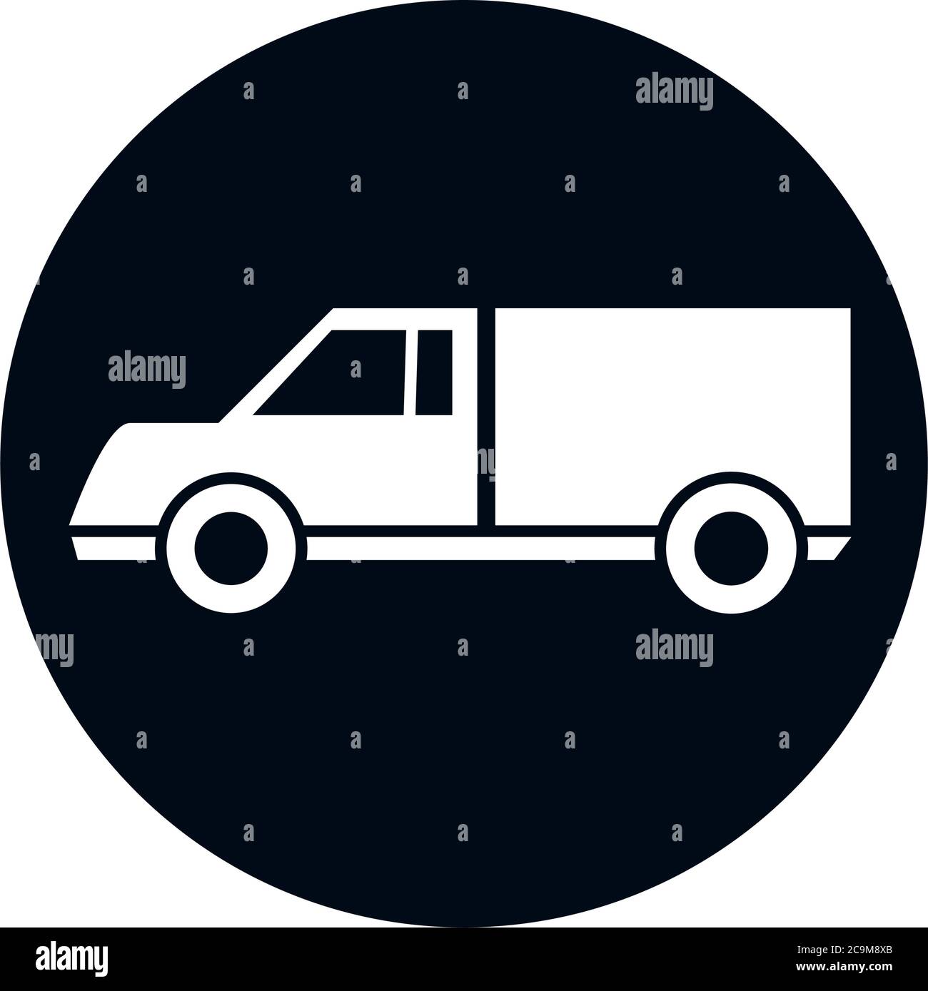 car lorry model transport vehicle block and flat style icon design ...