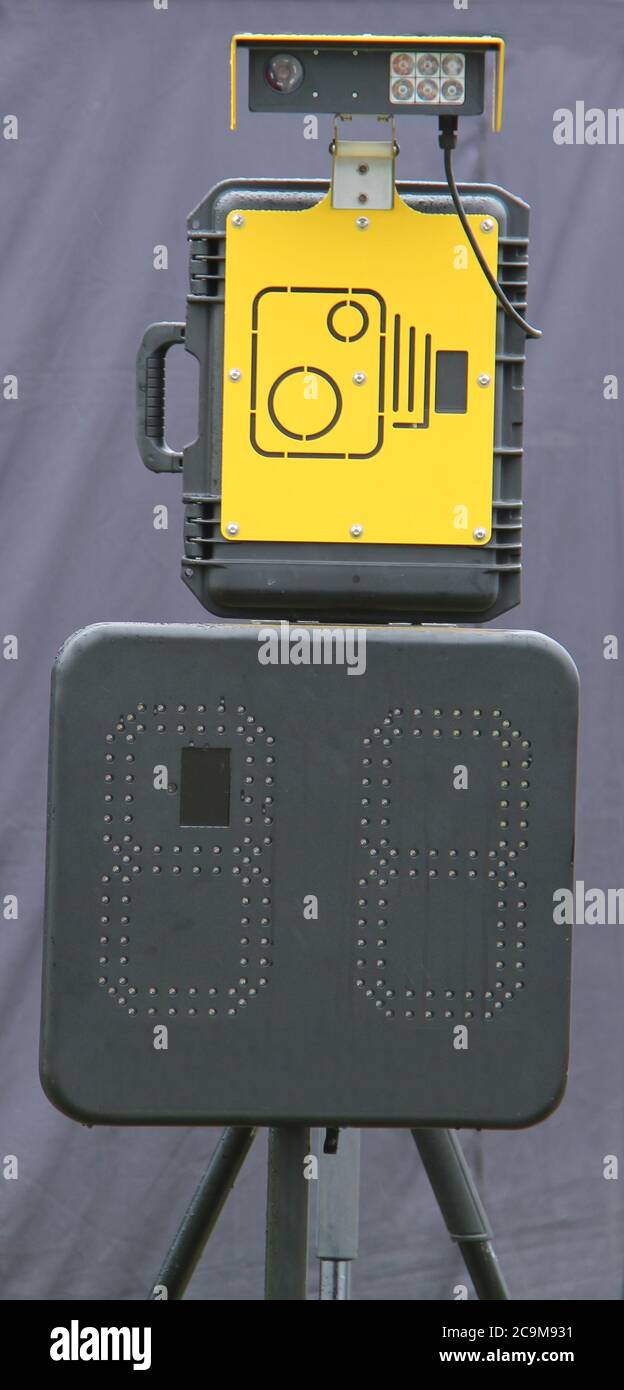A Display of the Equipment for a Police Speed Camera Stock Photo - Alamy