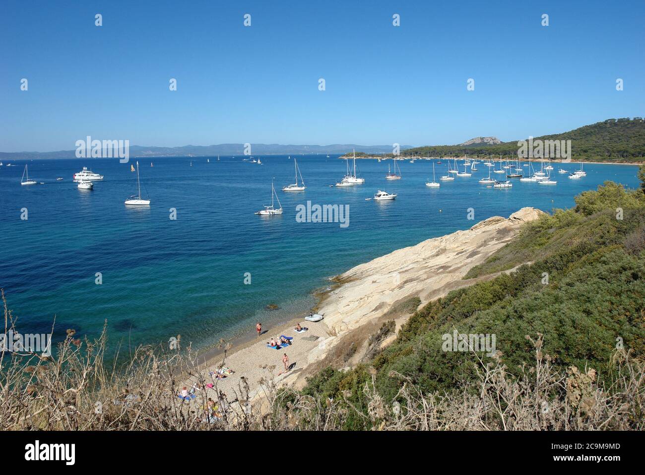 Porquerolles island The Courtade beach Stock Photo - Alamy