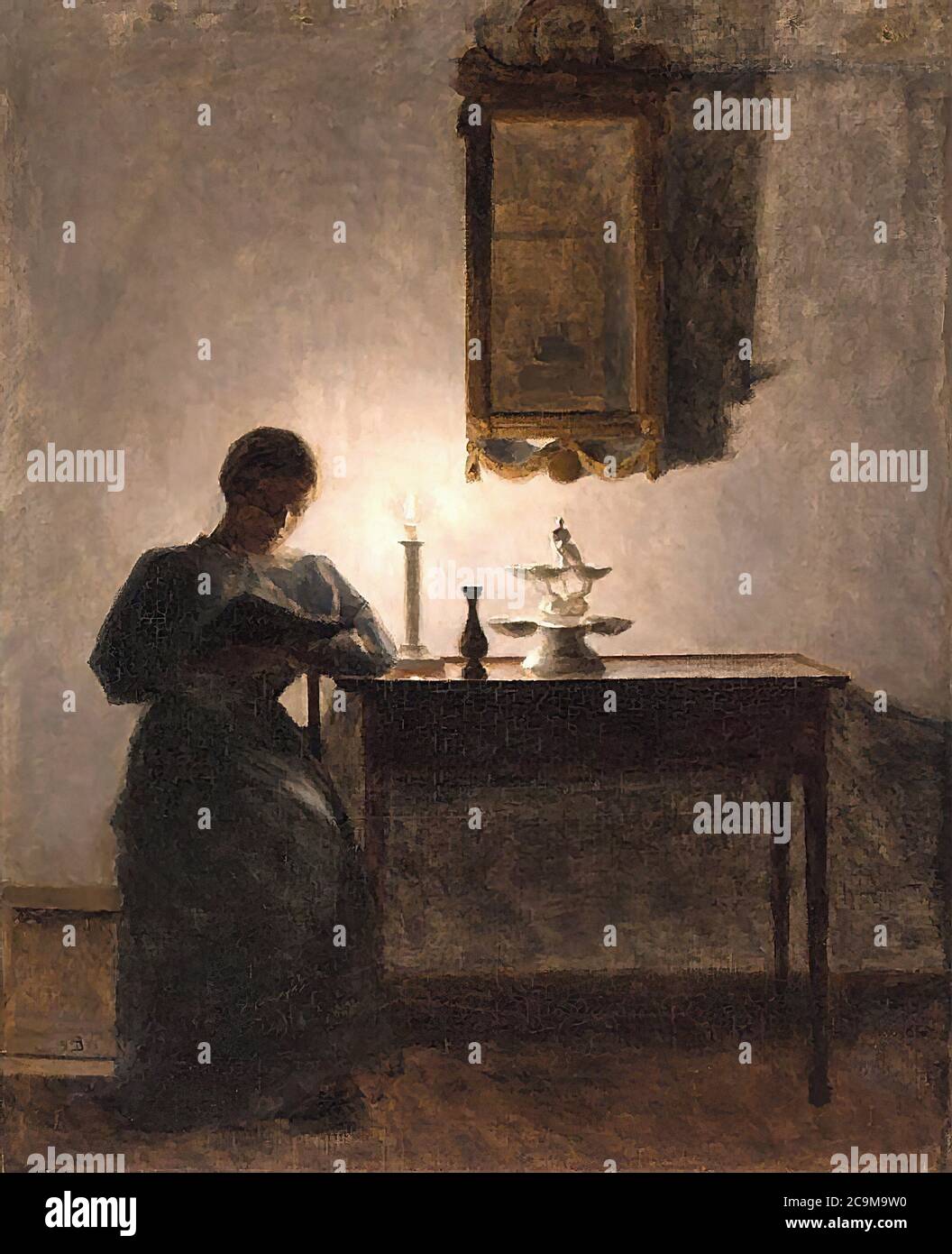 Ilsted Peter - Reading by Candlelight 1 - Danish School - 19th and ...