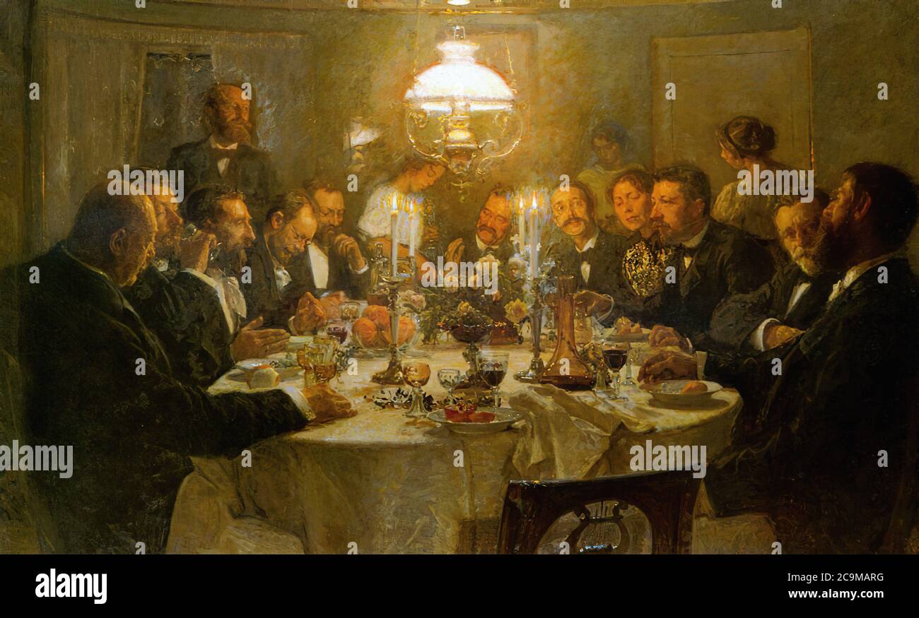 Johansen Viggo - the Artists' Gathering - Danish School - 19th and ...