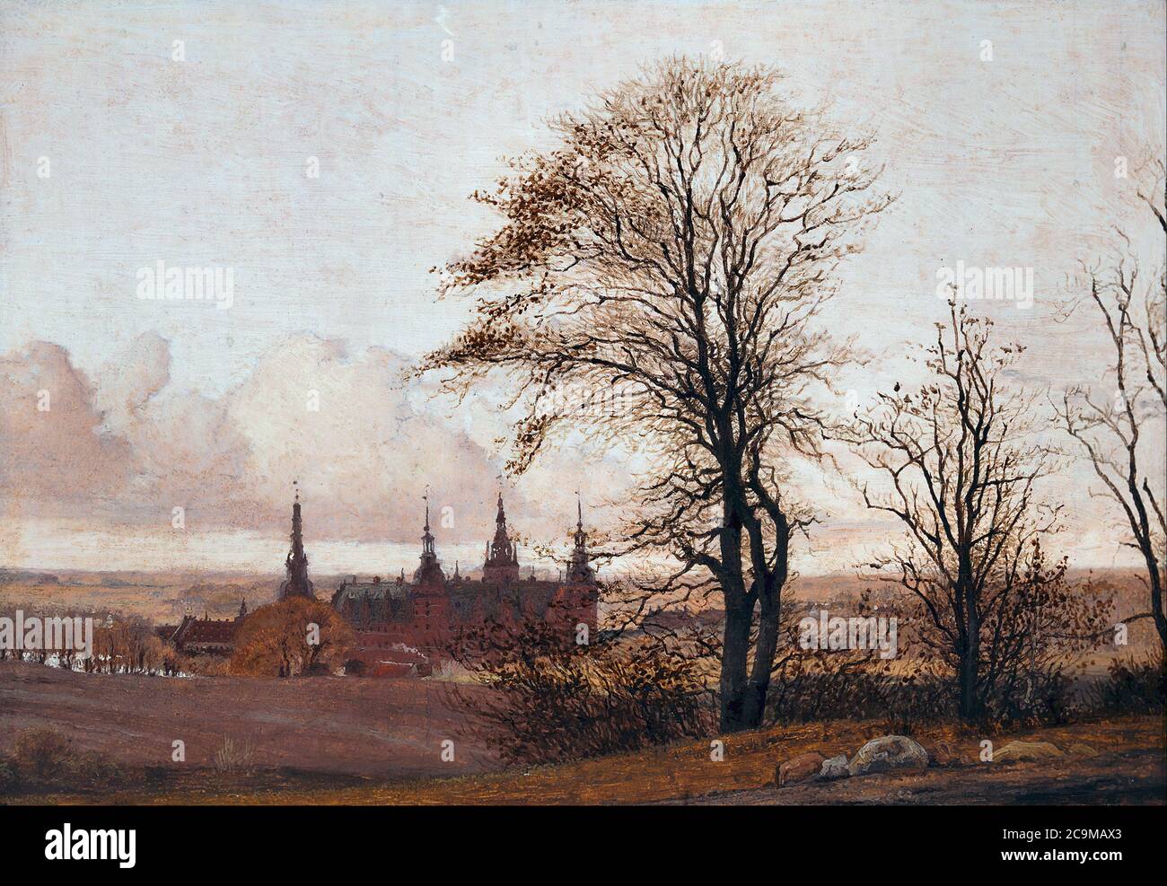 Kobke Christen - Autumn Landscape Frederiksborg Castle in the Middle ...