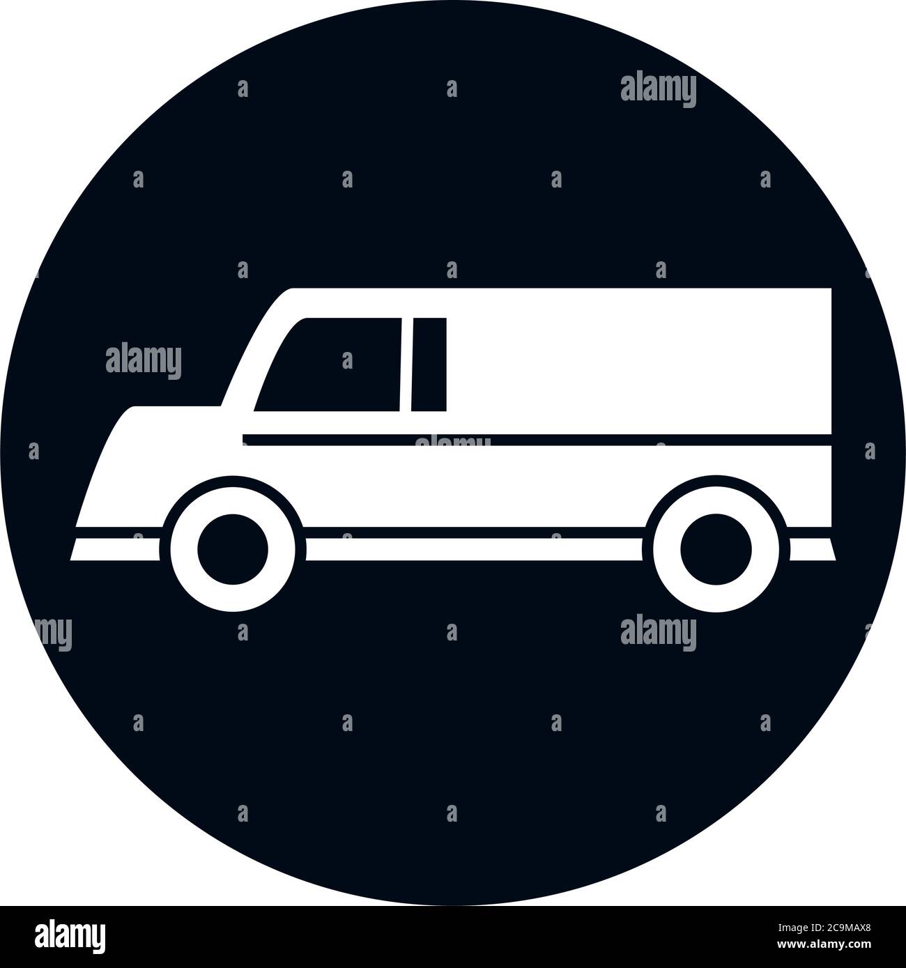 car delivery van model transport vehicle block and flat style icon ...