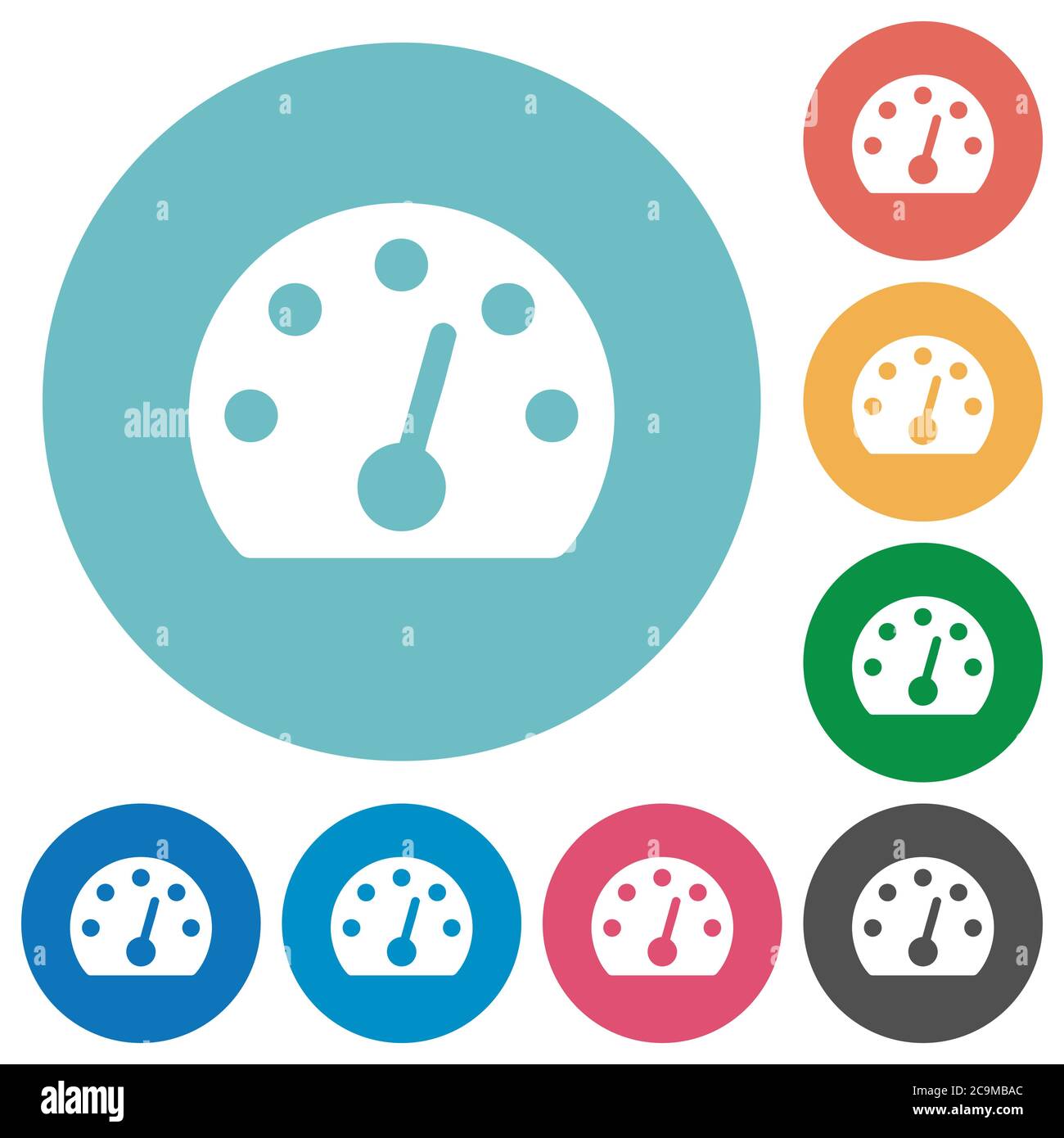 Dashboard flat white icons on round color backgrounds Stock Vector ...