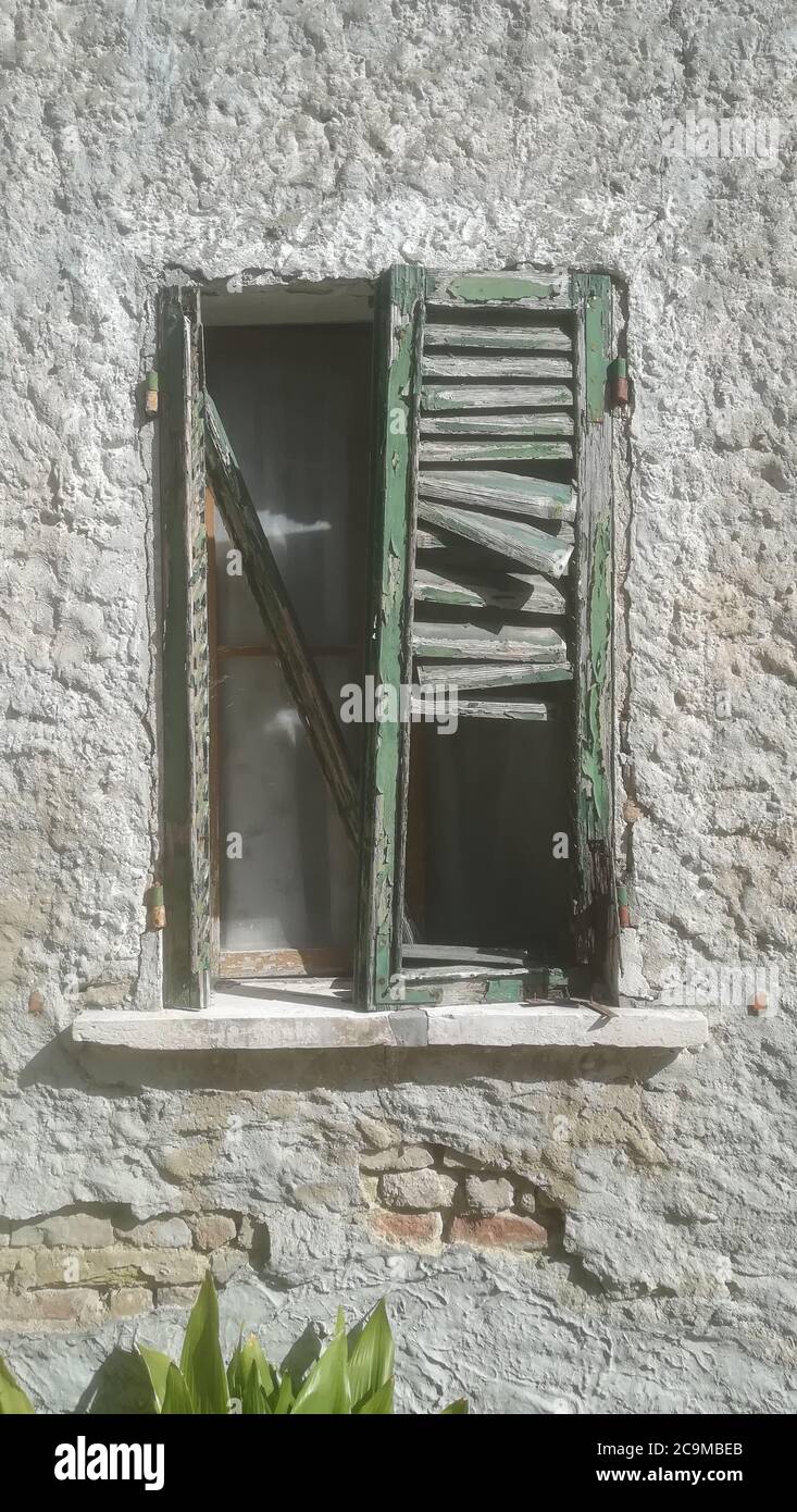 Old Windows on ruin house Stock Photo - Alamy