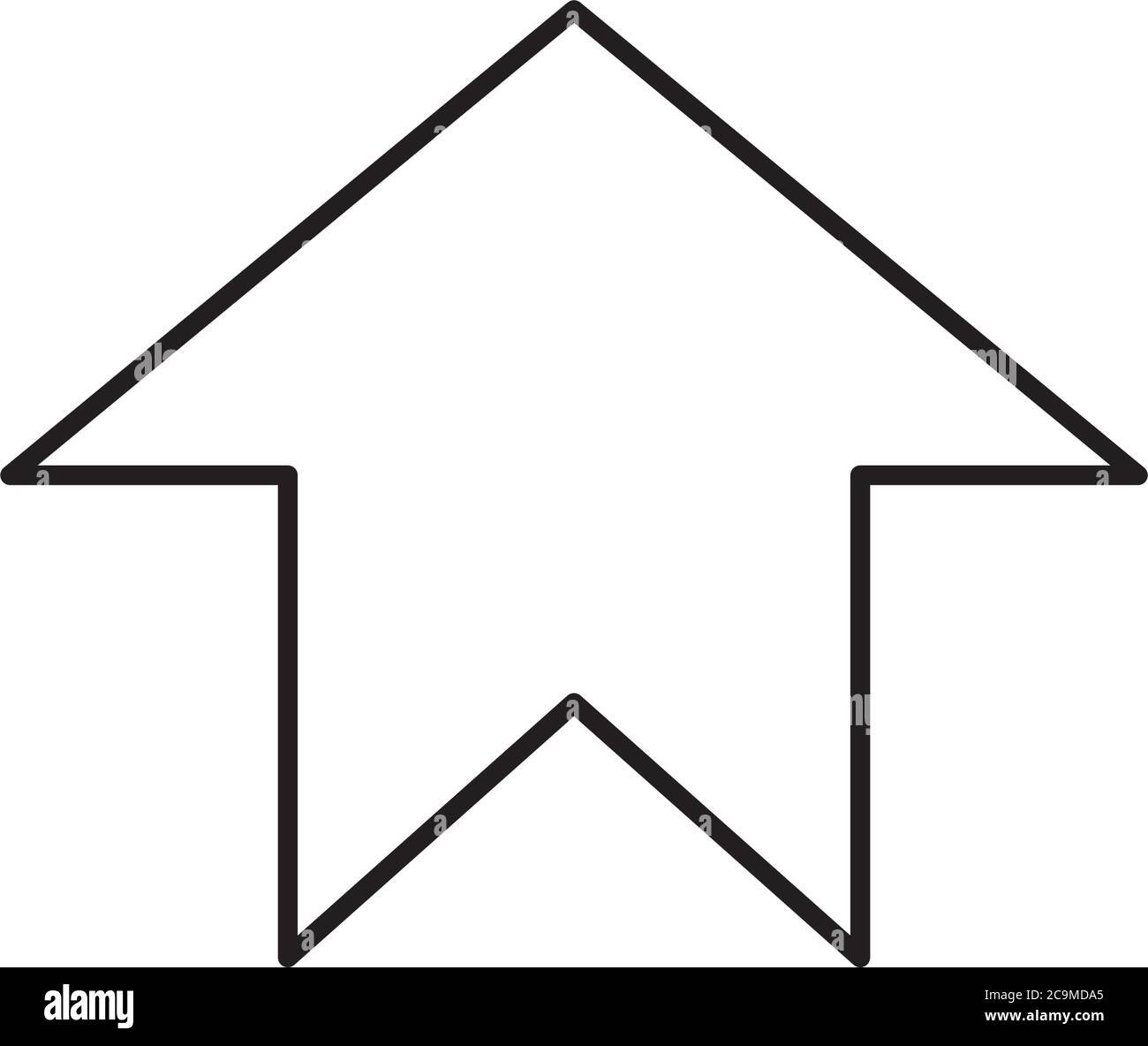 up arrow icon over white background, line style, vector illustration ...