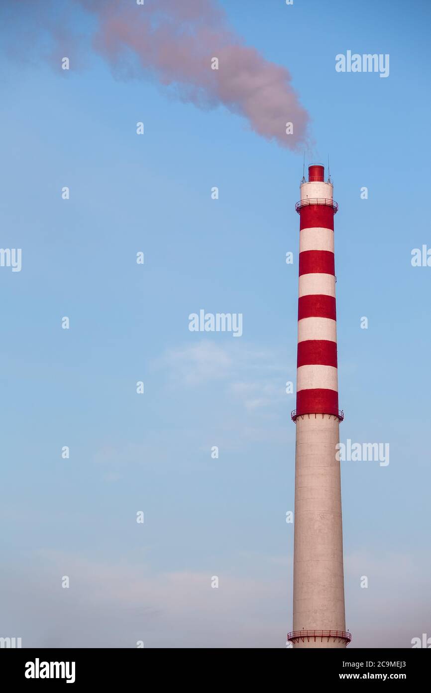 Smoking industrial pipes, industrial smoke stack of power plant Stock ...