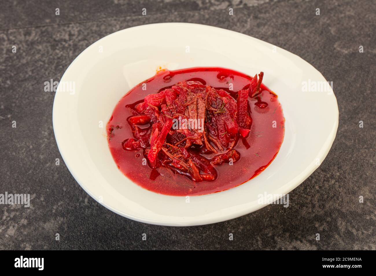 Russian traditional Borsch soup with cabbage and beef Stock Photo - Alamy