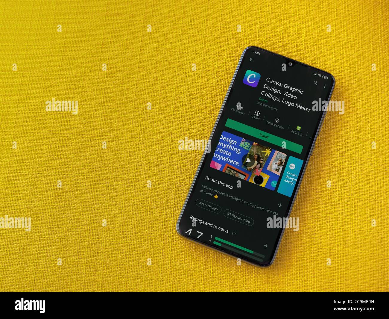 Lod, Israel - July 8, 2020: Canva - Graphic Design app play store page ...