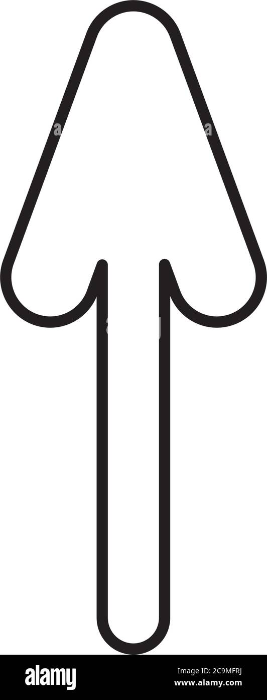 upward arrow icon over white background, line style, vector ...