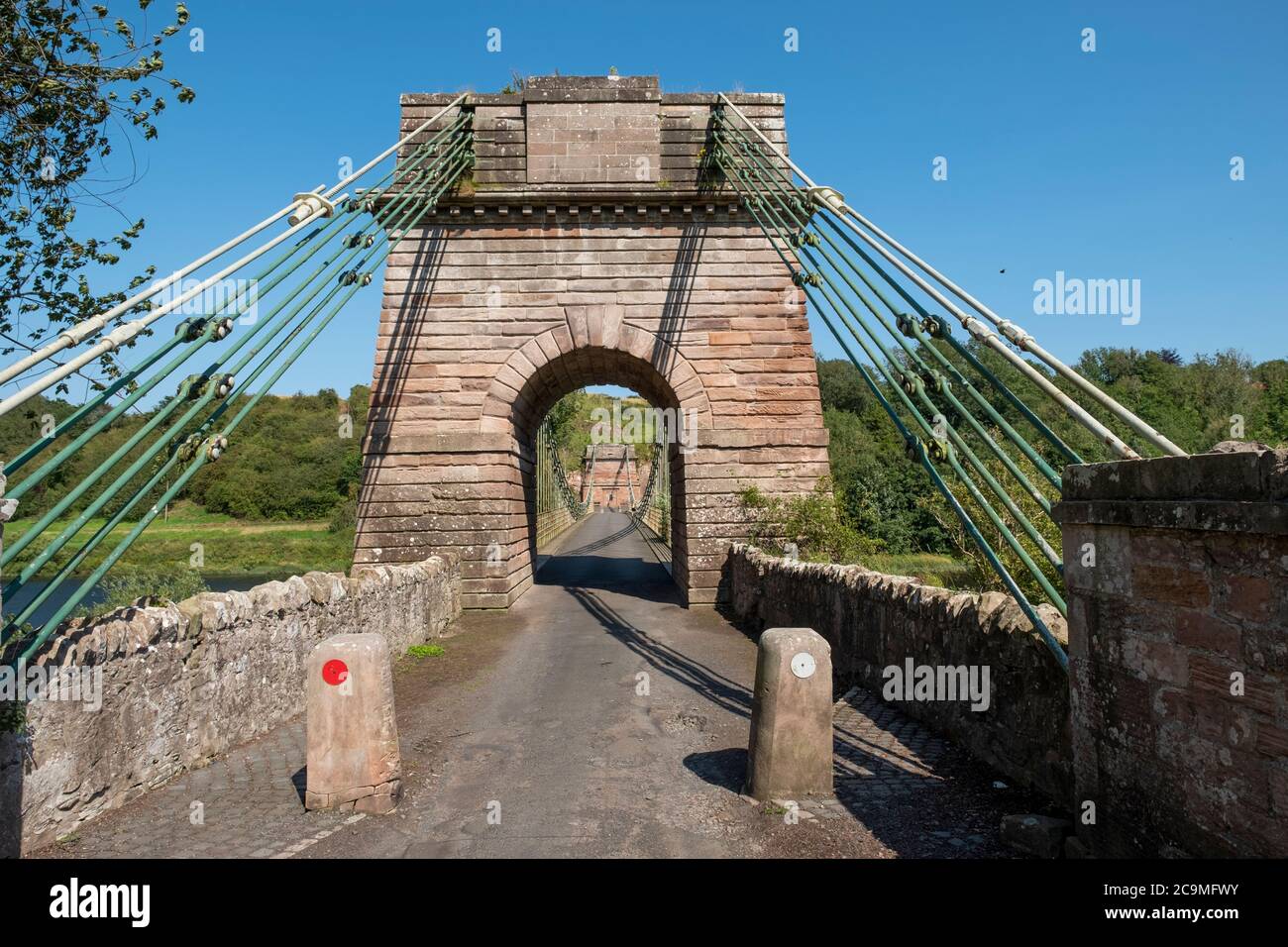 The Union Suspension Bridge which spans the river Tweed between ...