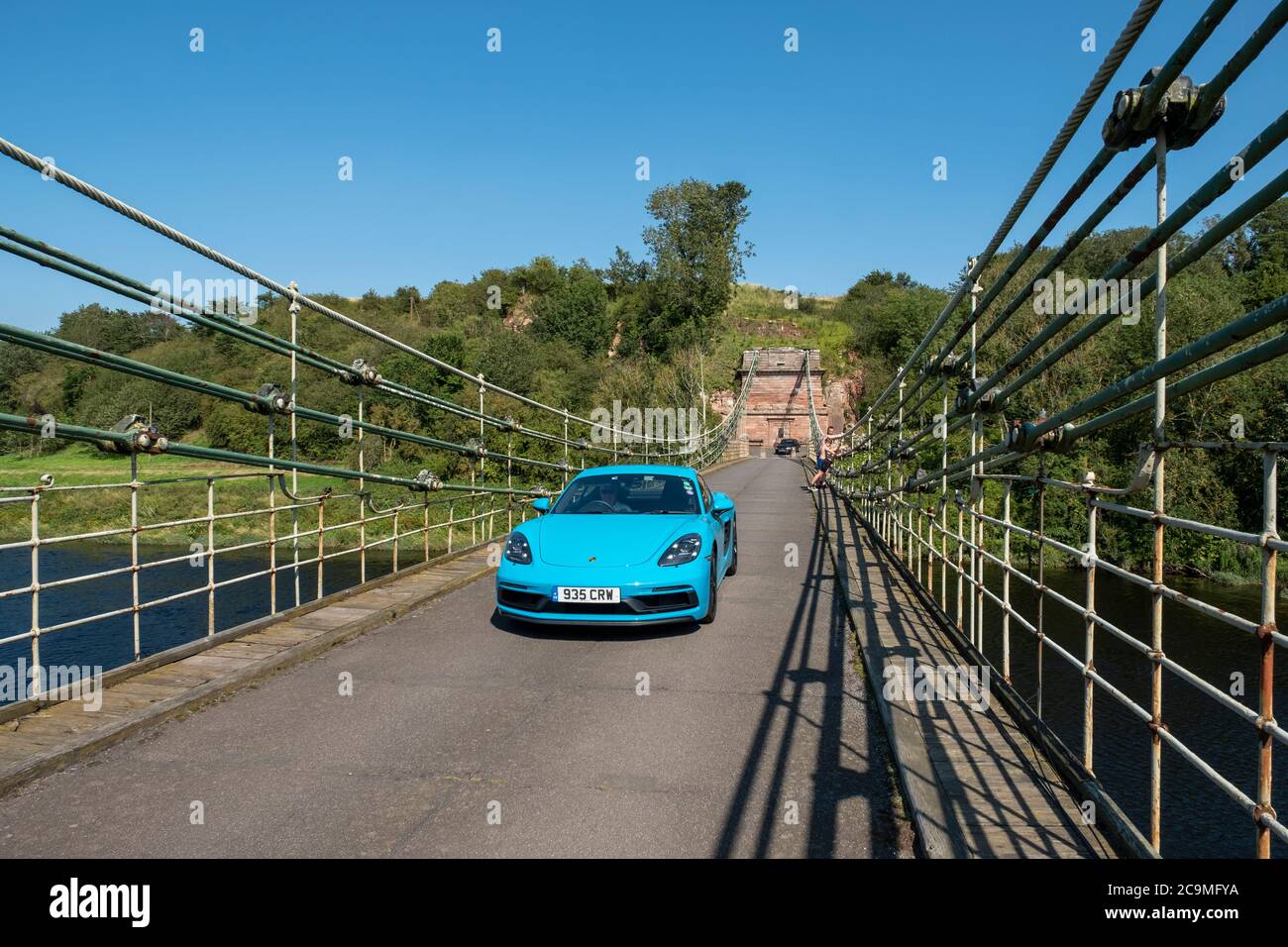 The Union Suspension Bridge which spans the river Tweed between ...