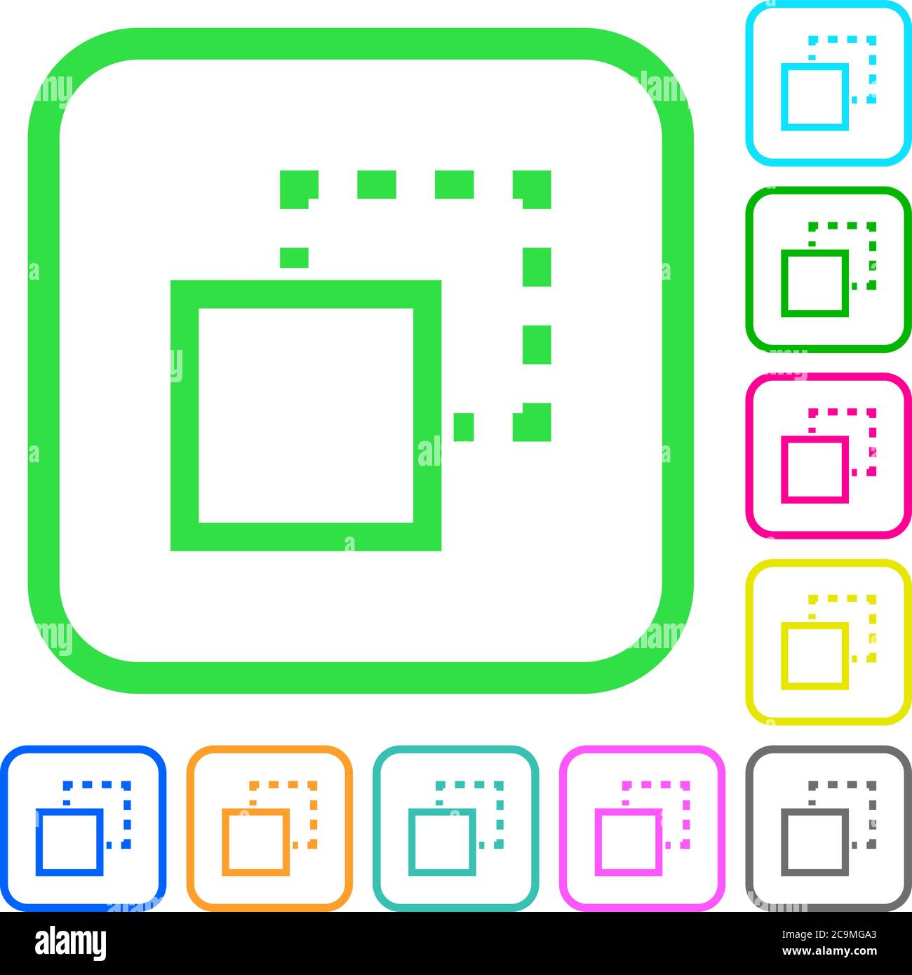 Send element to back vivid colored flat icons in curved borders on ...