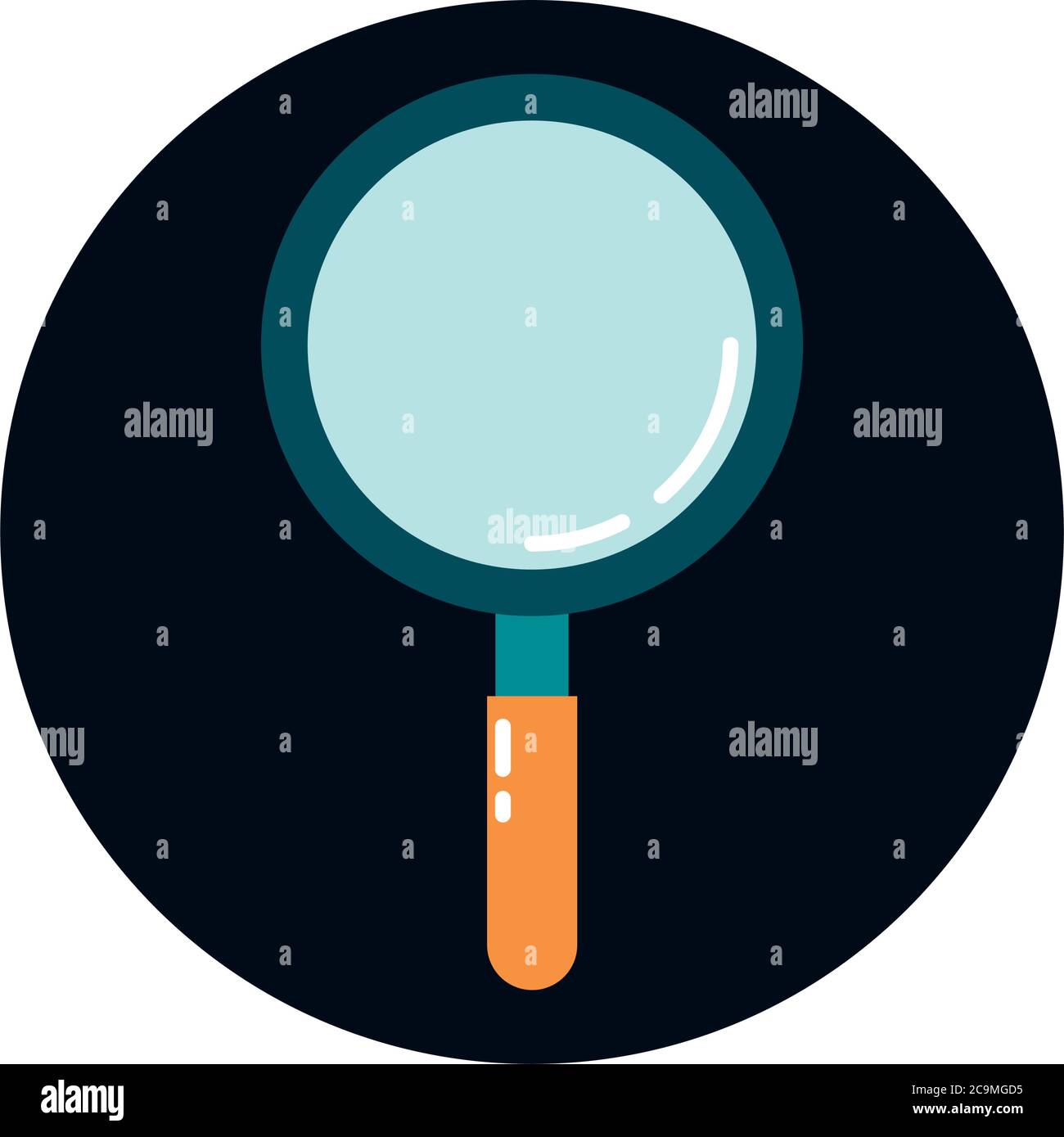 magnifying glass search discovery block and flat style icon vector ...