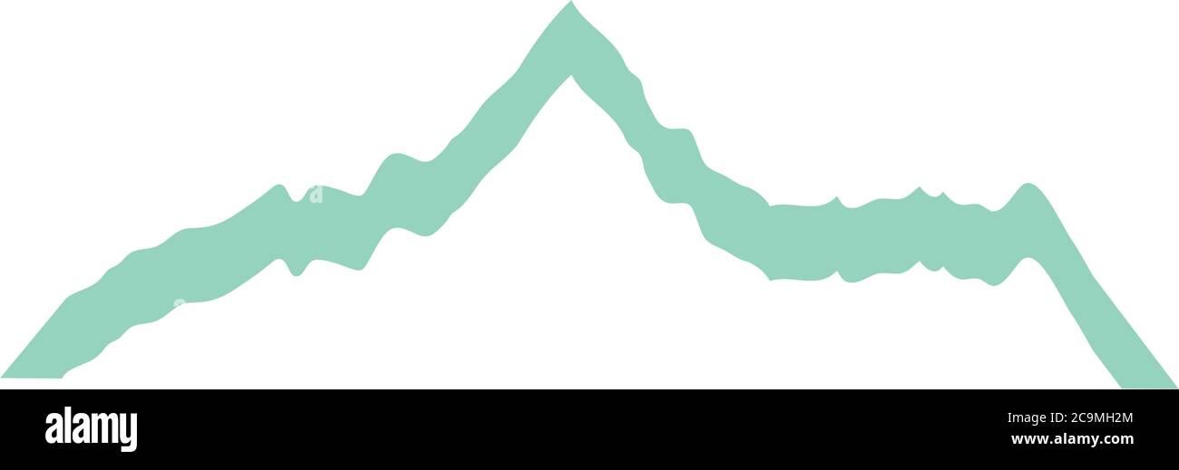 mountain shape icon over white background, flat style, vector ...