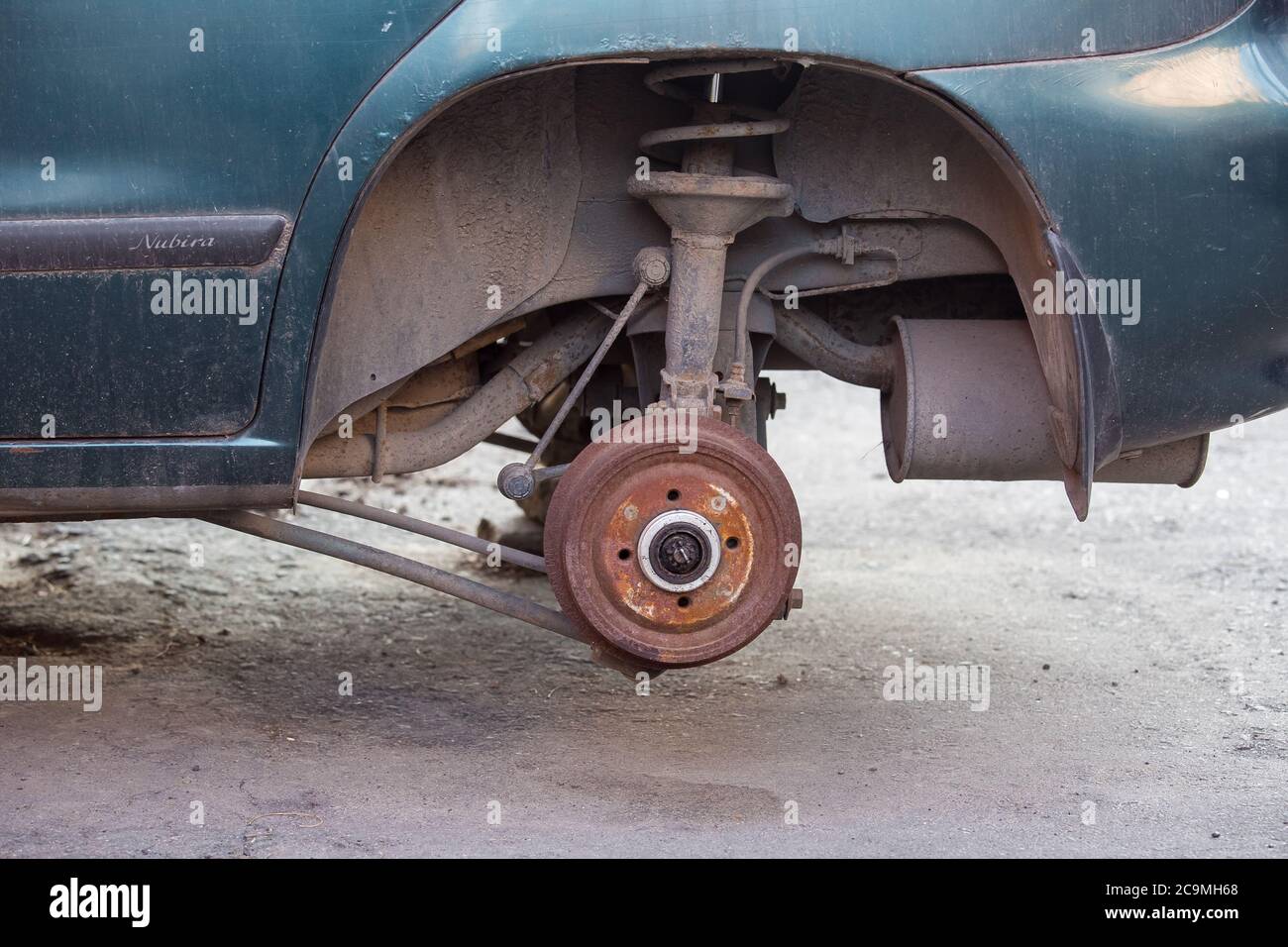 Old rusty car brakes in poor condition Stock Photo - Alamy