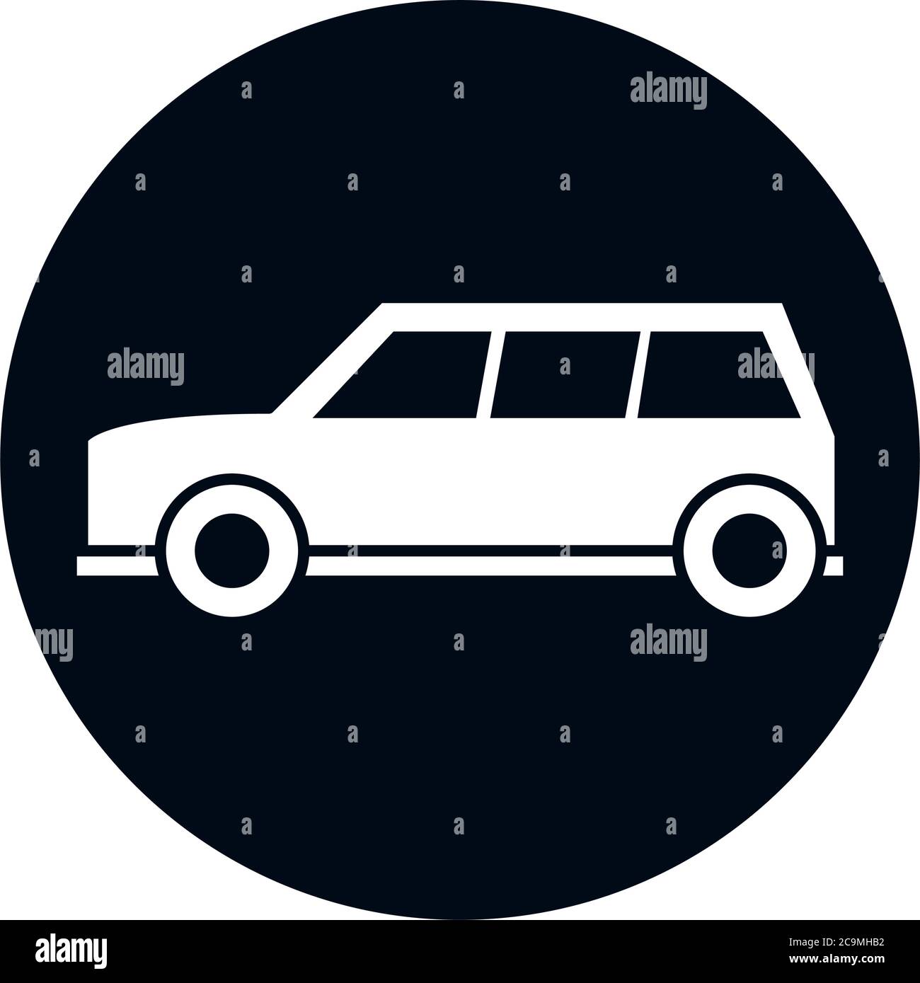 car compact crossover model transport vehicle block and flat style icon ...