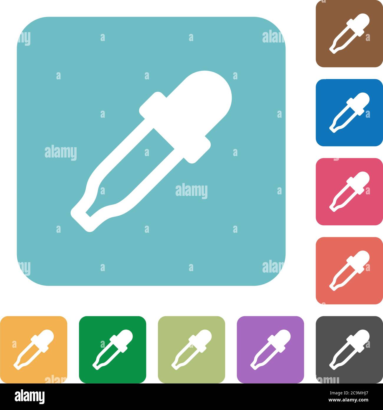 Color picker white flat icons on color rounded square backgrounds Stock Vector Image & Art - Alamy