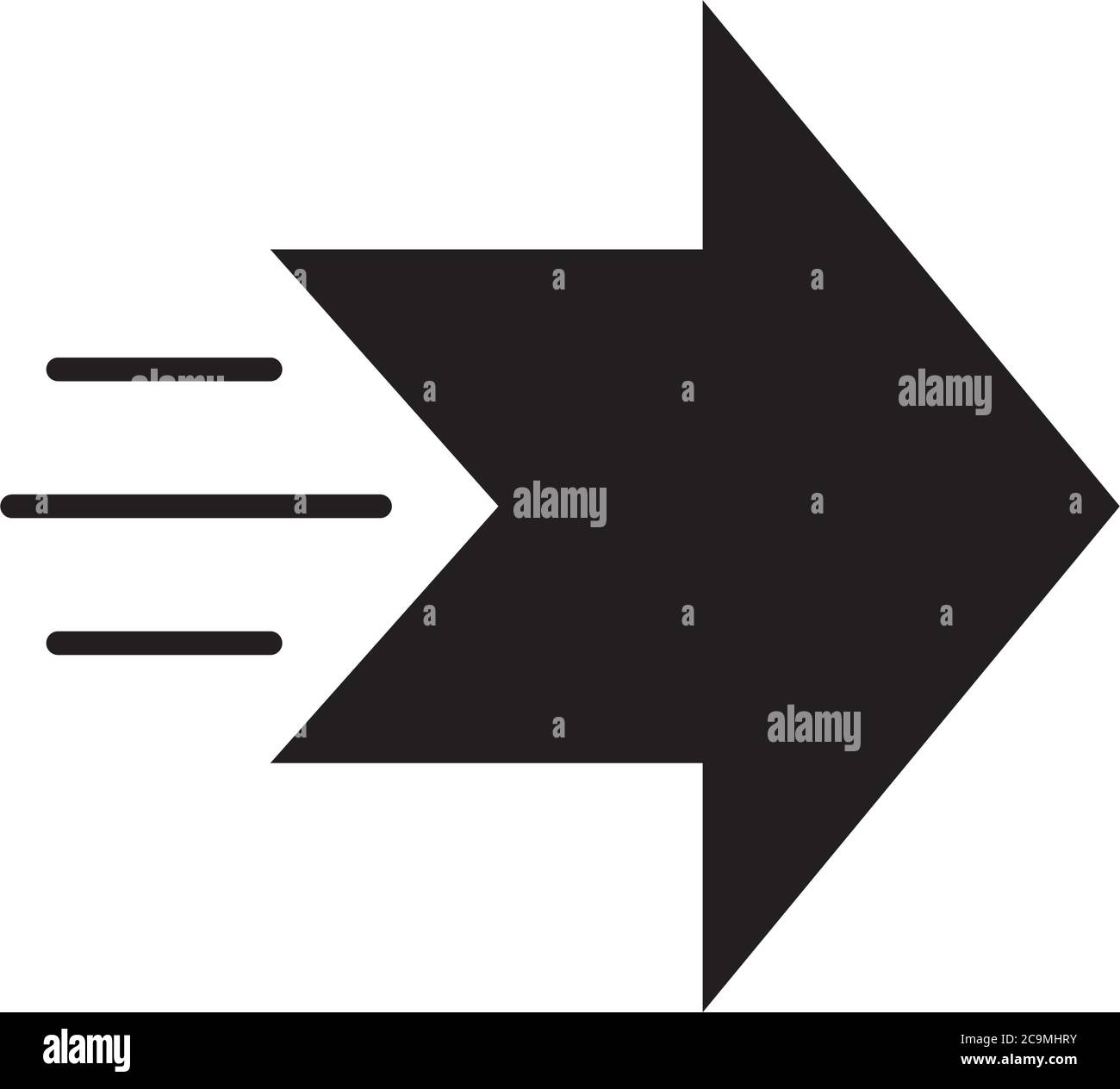 fast arrow icon over white background, silhouette style, vector ...