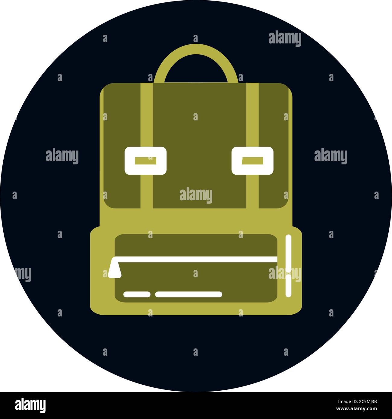 school education supply backpack accessoy block and flat style icon ...