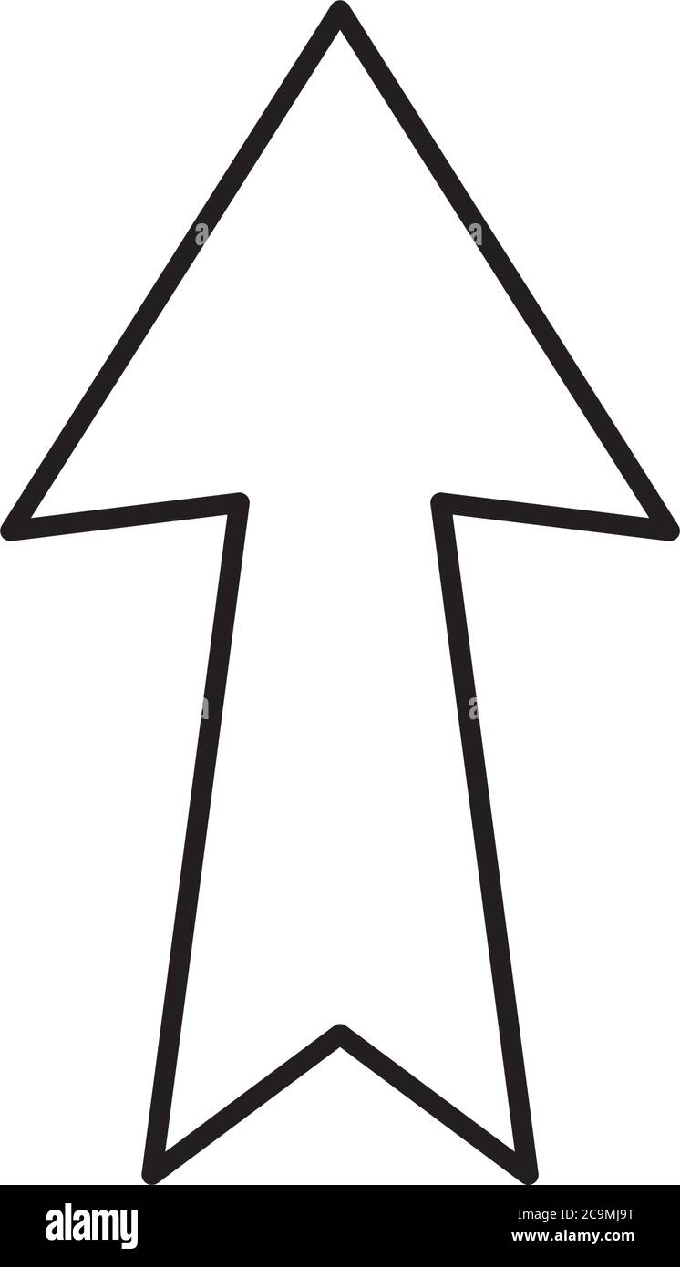 arrow with up orientation over white background, line style, vector ...