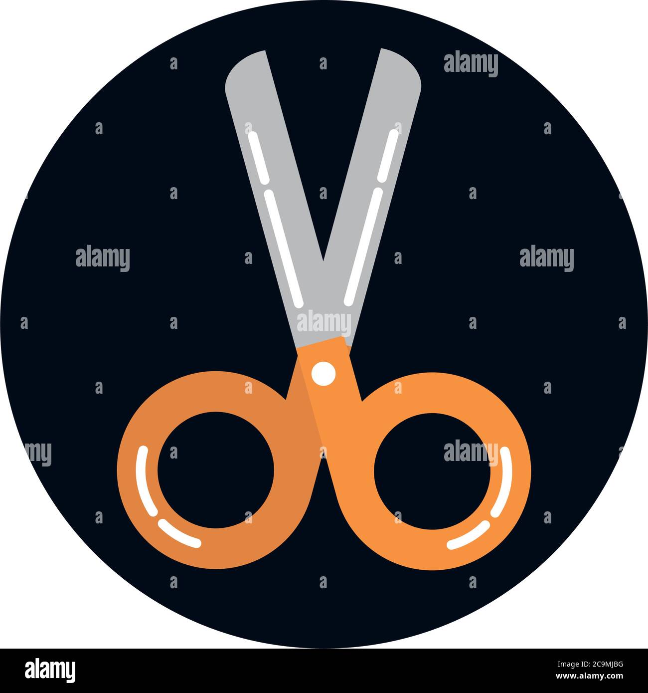 school education supply scissors tool block and flat style icon vector ...