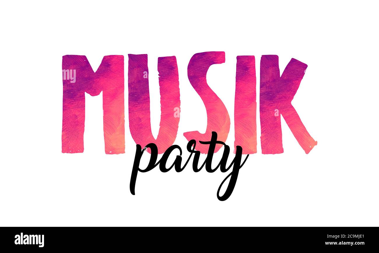 Music Party watercolor vector brush calligraphy banner Stock Vector ...