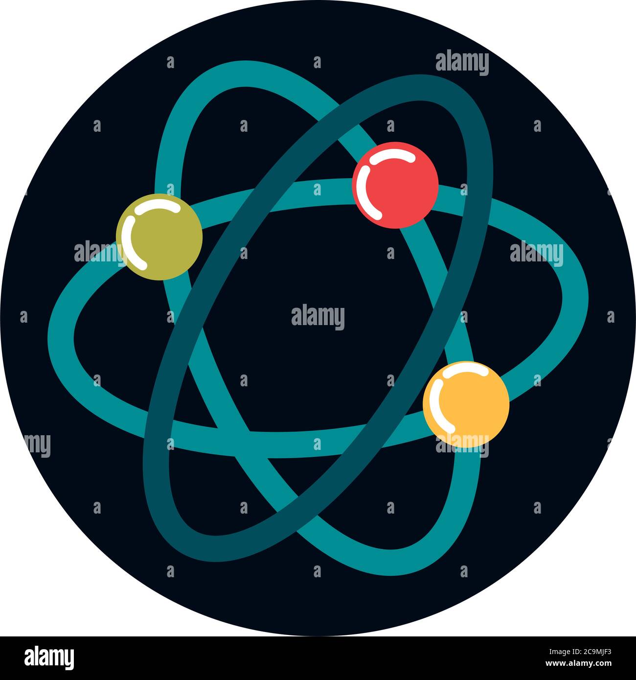 science atom molecule biology block and flat style icon vector ...