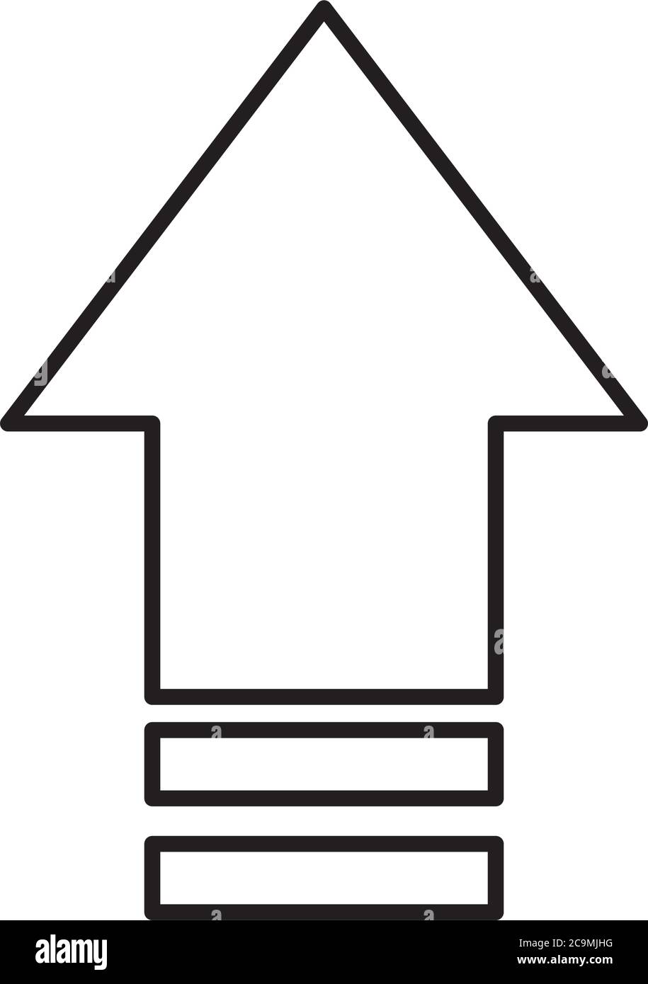 arrow up icon over white background, line style, vector illustration ...