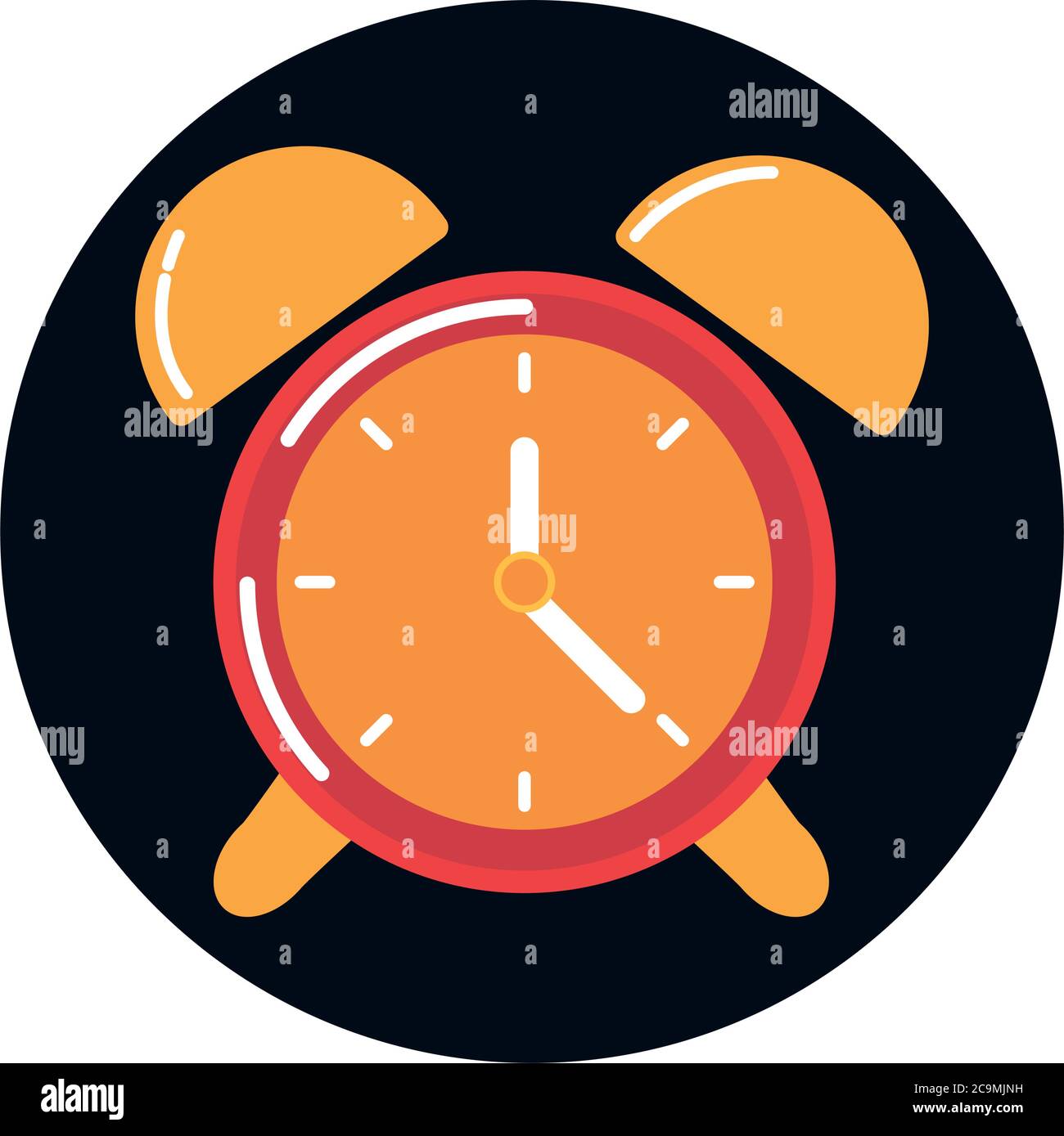 alarm clock time reminder block and flat style icon vector illustration ...