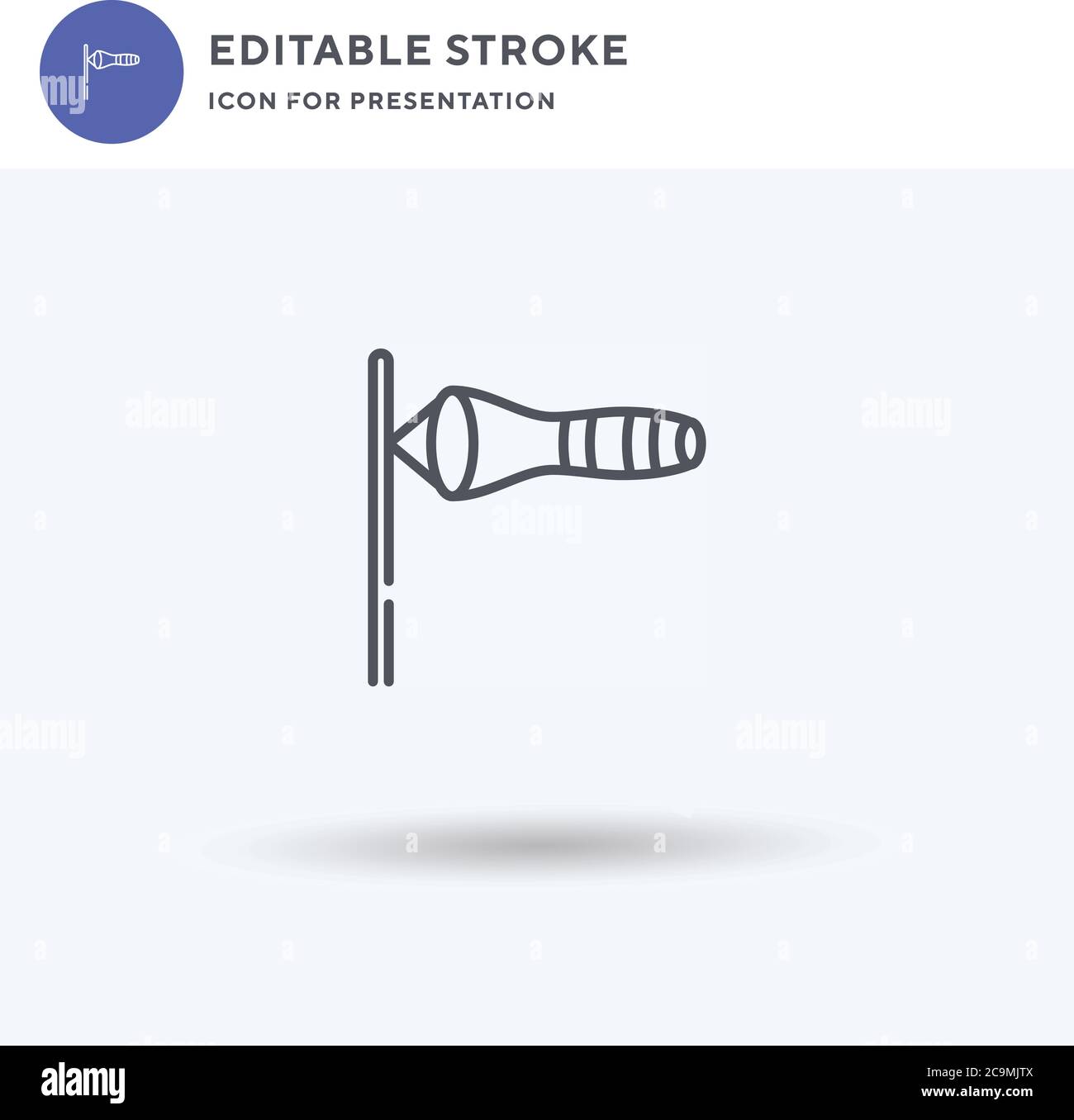 Windsock icon vector, filled flat sign, solid pictogram isolated on ...