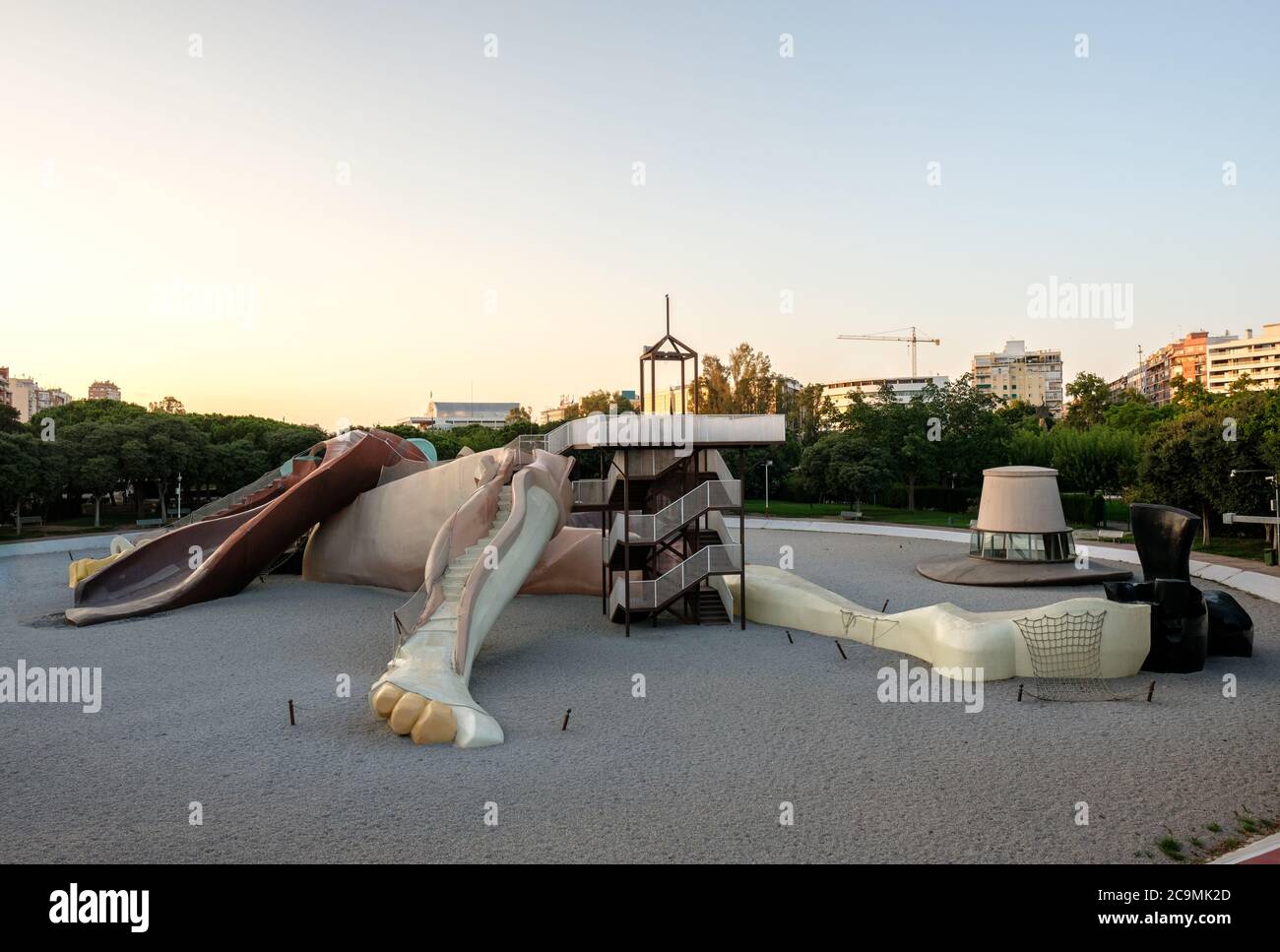 VALENCIA, SPAIN, july 2020 Gulliver playground Turia gardens, Park with ...
