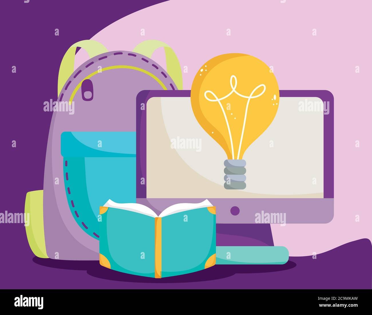 back to school, computer bag open book idea elementary education ...