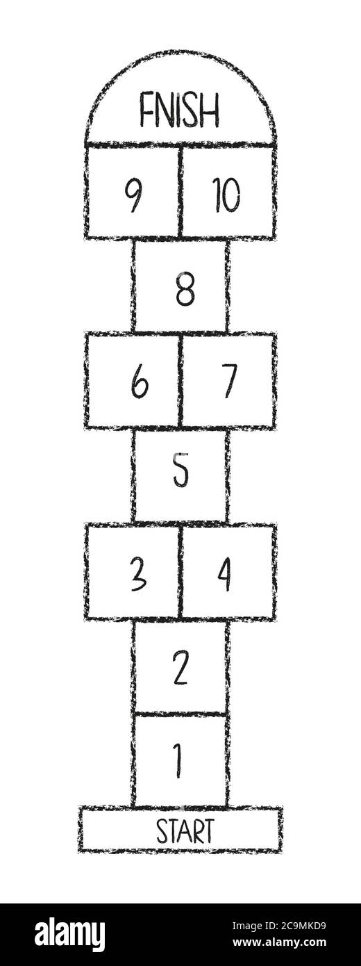 Hopscotch Game Symbol of Childhood. Childrens game drawn with chalks ...