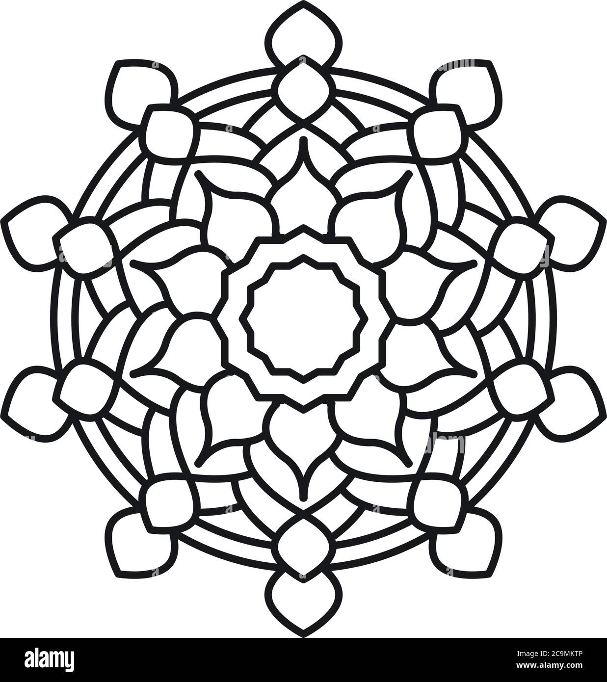 Round Decorative Line Mandala Icon High Resolution Stock Photography ...