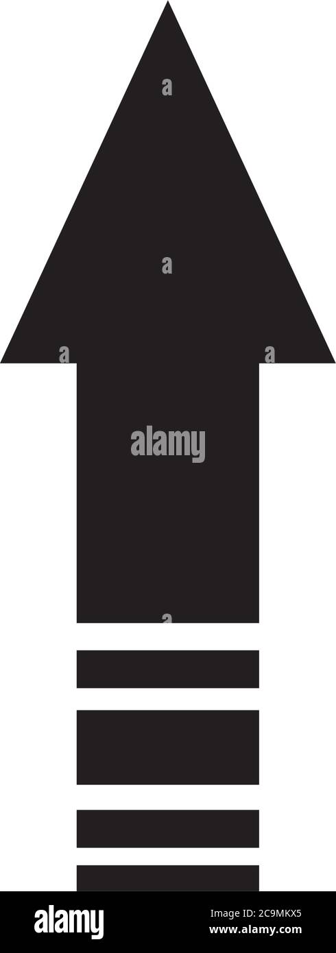 arrow with up orientation over white background, silhouette style ...