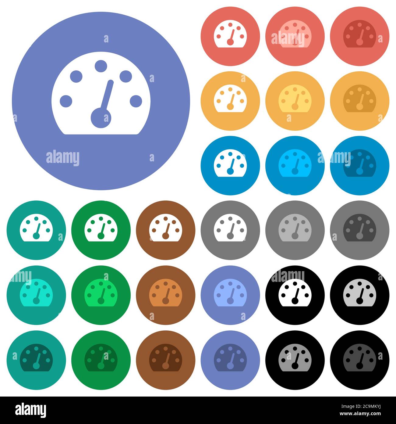 Dashboard multi colored flat icons on round backgrounds. Included white ...