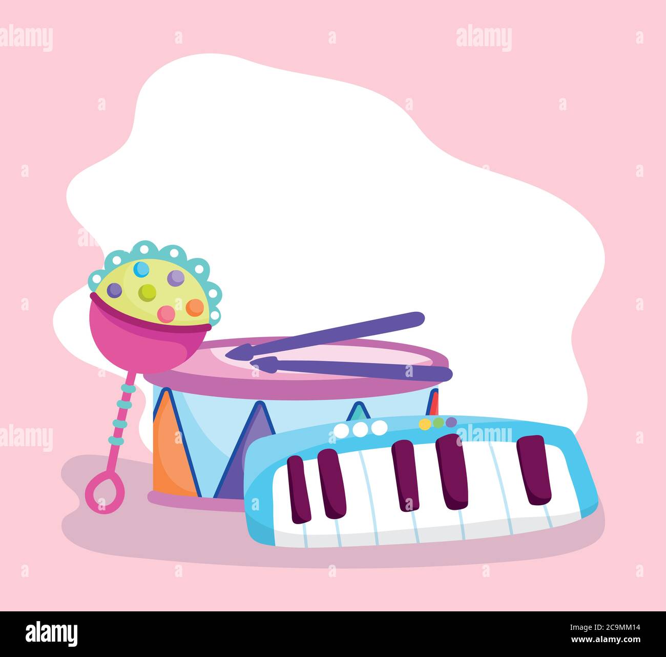 toys object for small kids to play cartoon, musical instrument drum ...