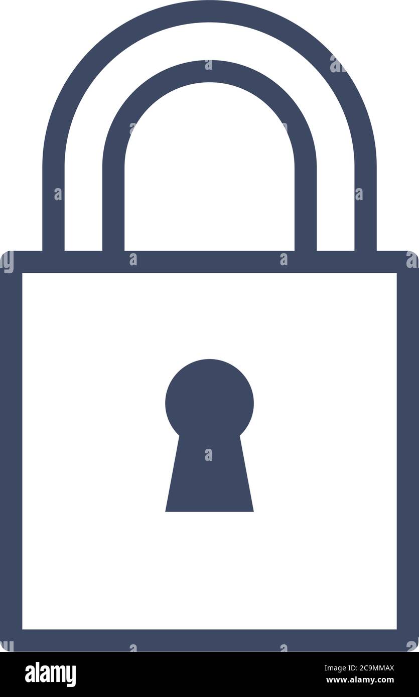 Padlock line style icon design of Security lock and access theme Vector ...