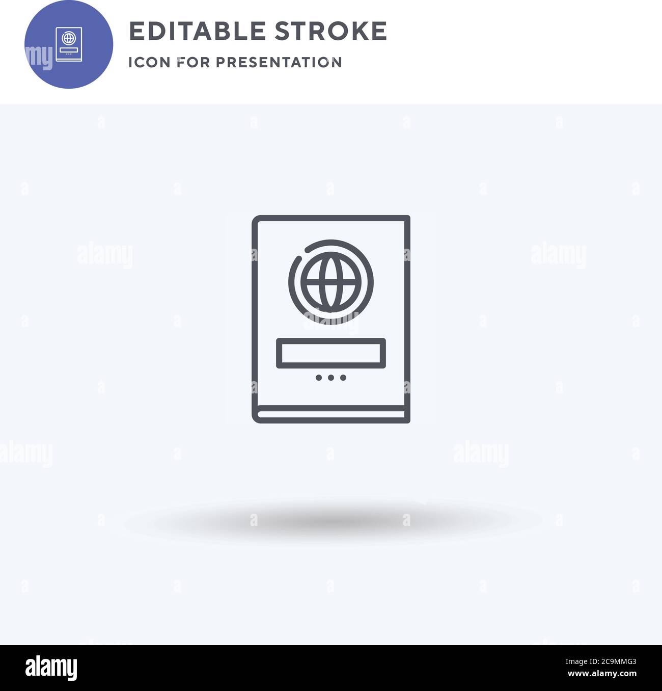 Passport icon vector, filled flat sign, solid pictogram isolated on ...